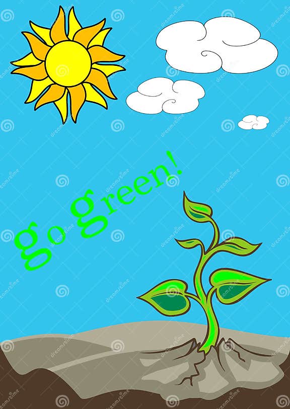 Go green illustration stock vector. Illustration of vector - 9927078