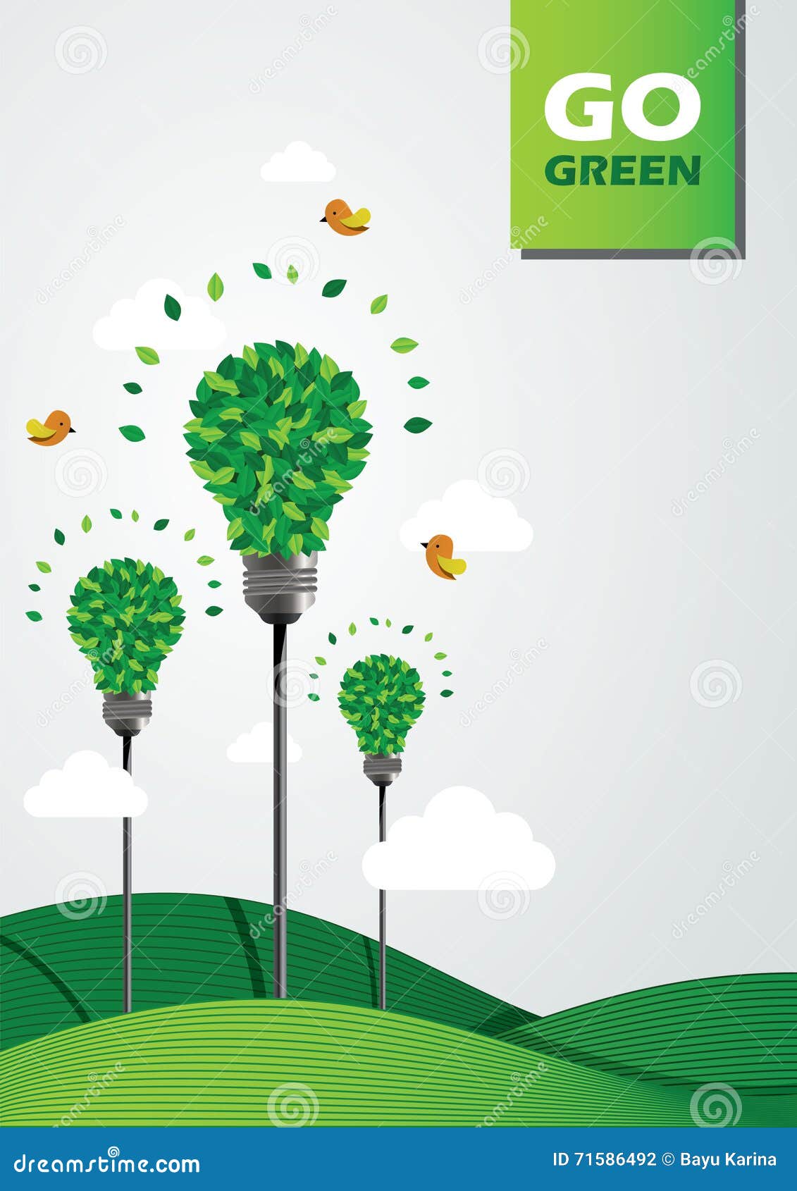 A go green illustration stock vector. Illustration of life - 71586492