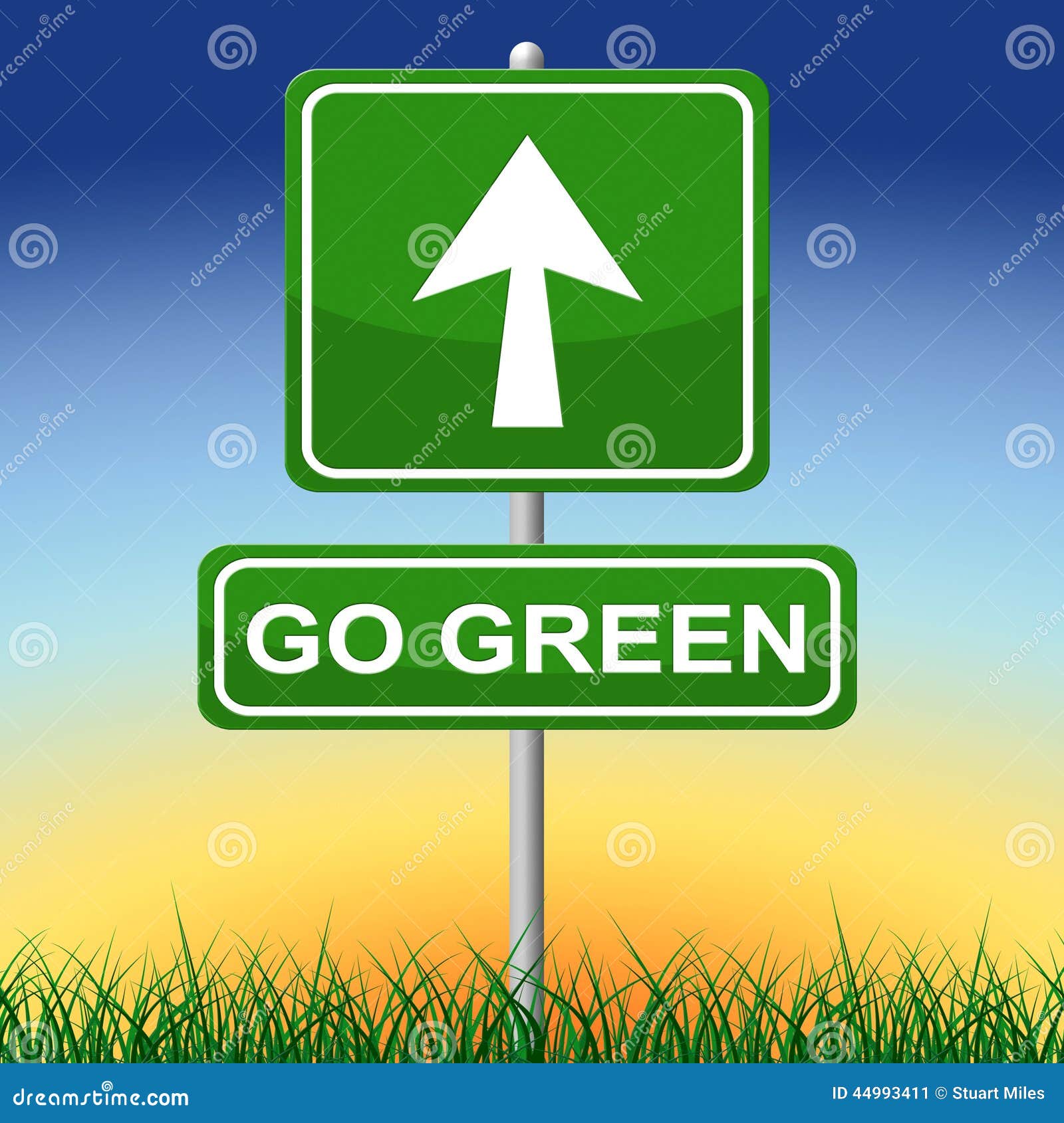 Go Green Indicates Earth Day and Arrows Stock Illustration ...