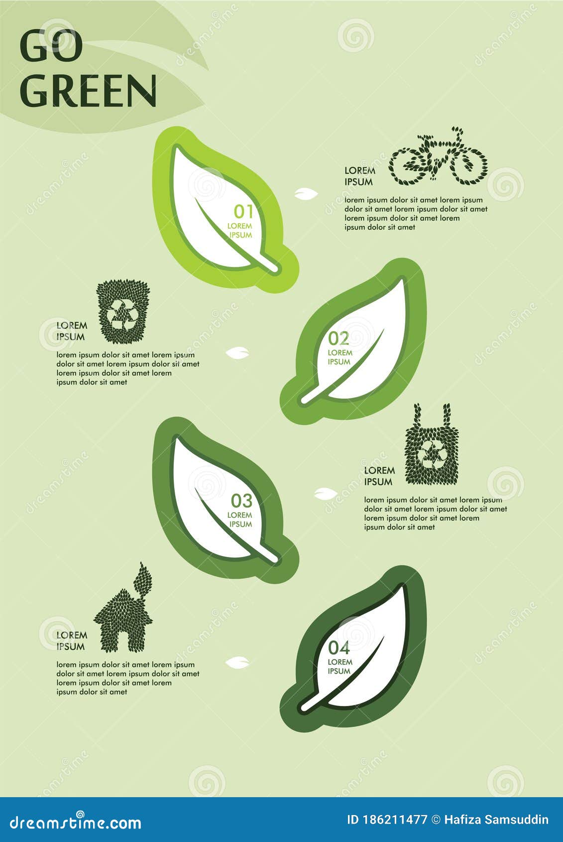 Go Green Infographic. Vector Illustration Decorative Design Stock ...
