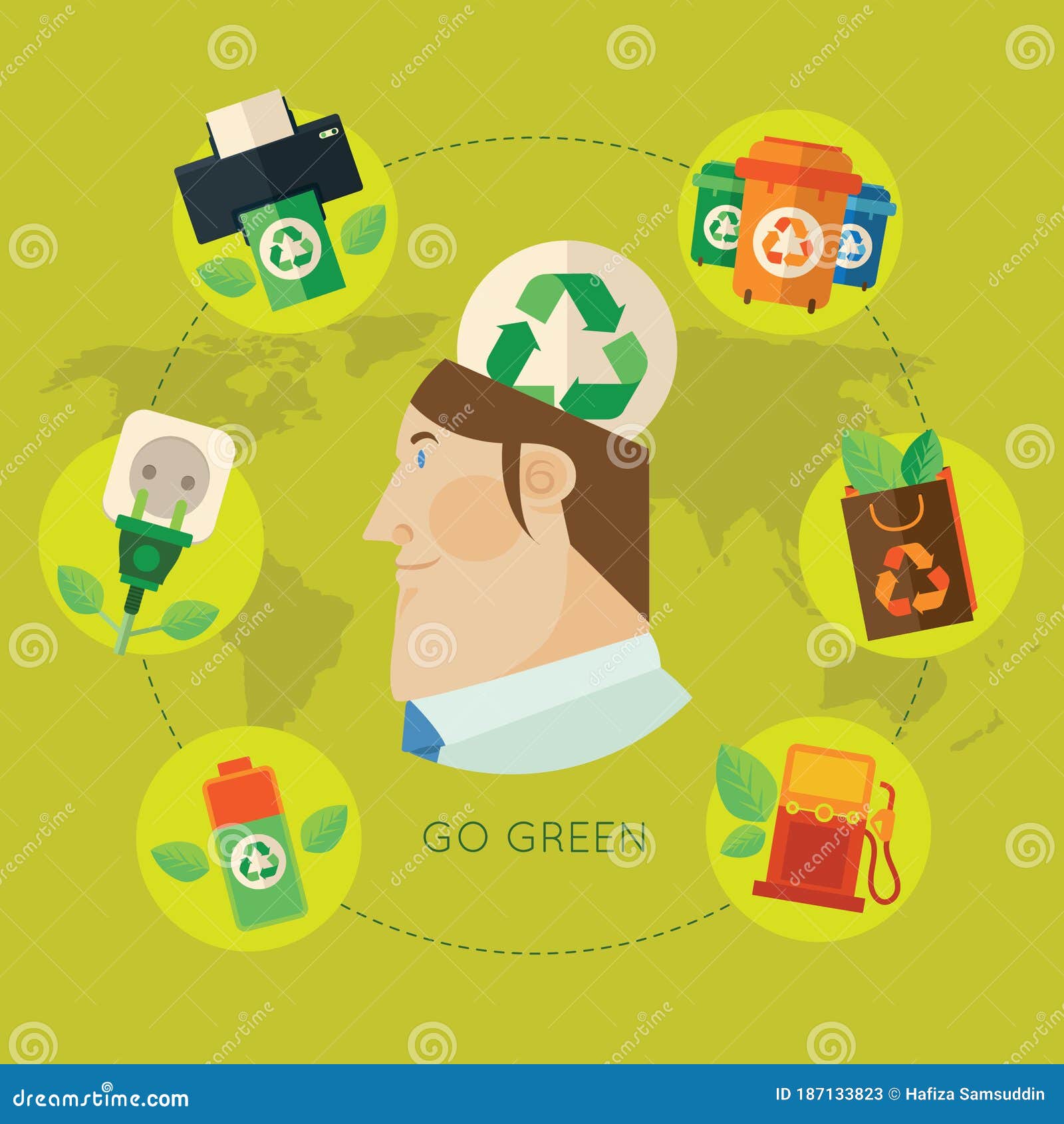 Go Green Infographic. Vector Illustration Decorative Design Stock ...