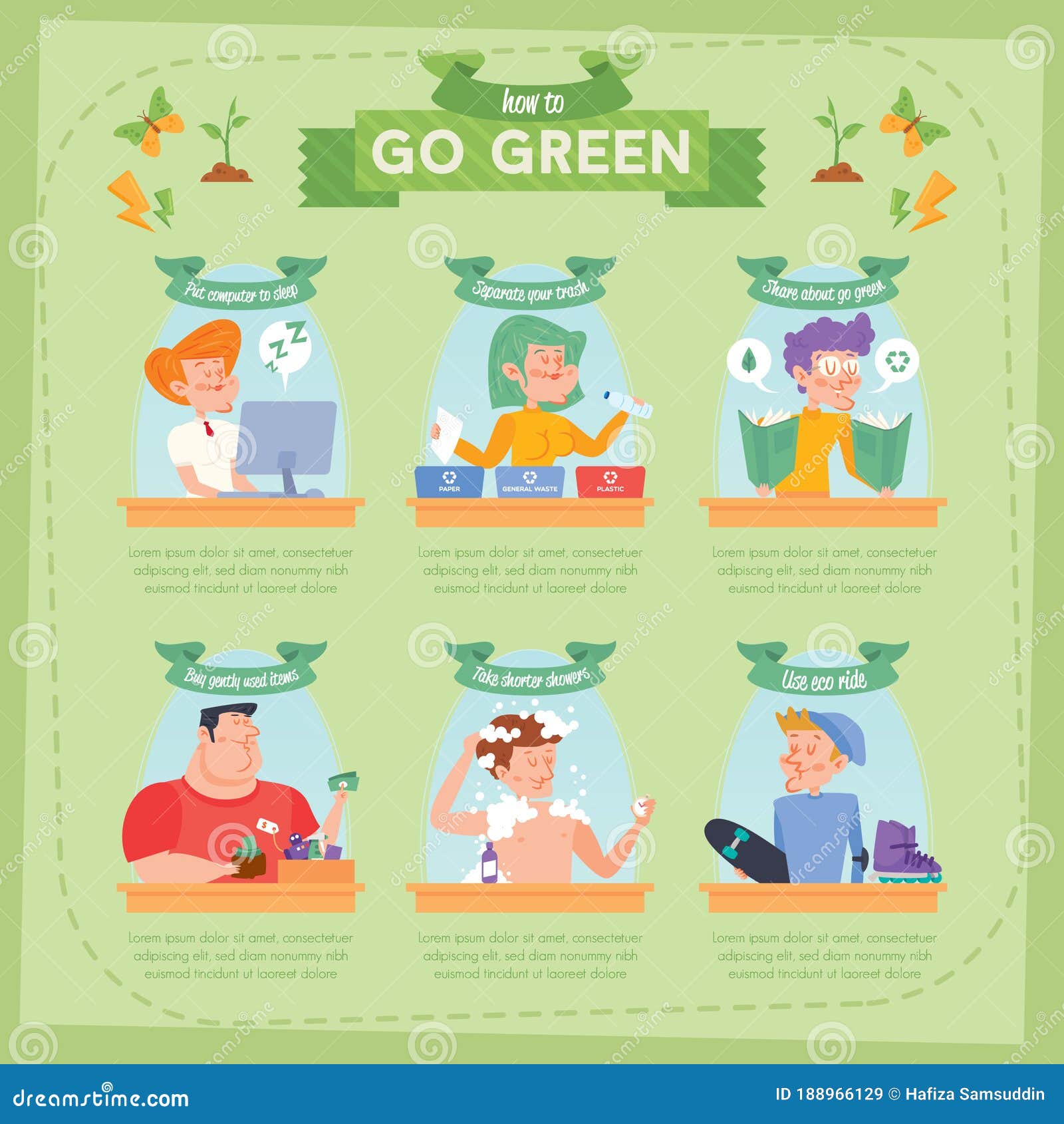 Go Green Infographic. Vector Illustration Decorative Design Stock ...
