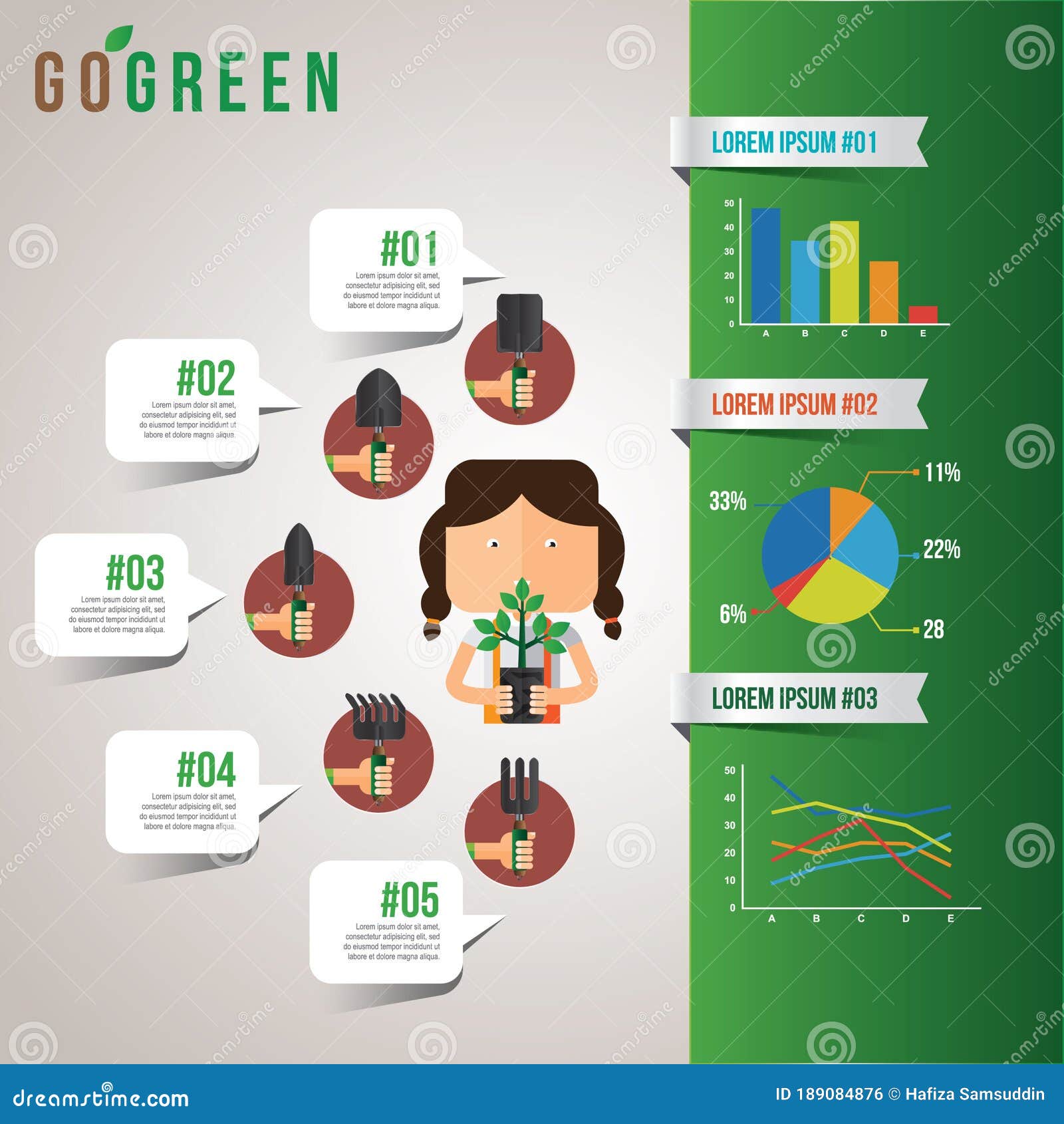 Go Green Infographic. Vector Illustration Decorative Design Stock ...