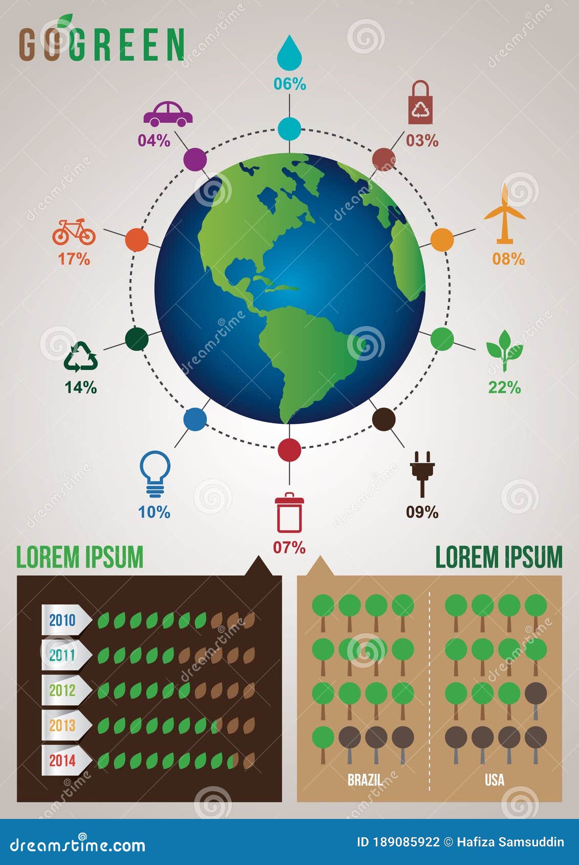 Go Green Infographic. Vector Illustration Decorative Design Stock ...