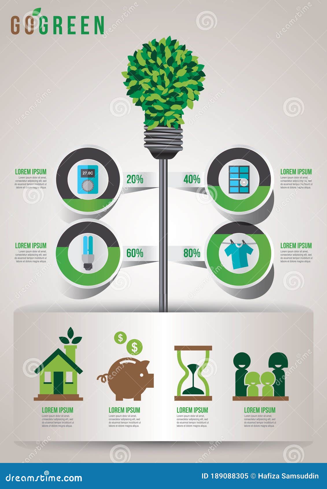 Go Green Infographic. Vector Illustration Decorative Design Stock ...