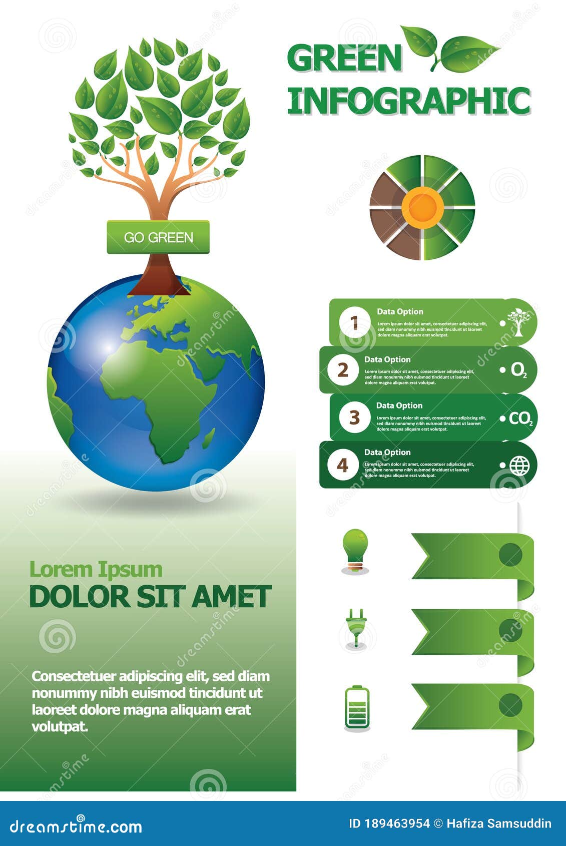 Go Green Infographic. Vector Illustration Decorative Design Stock ...