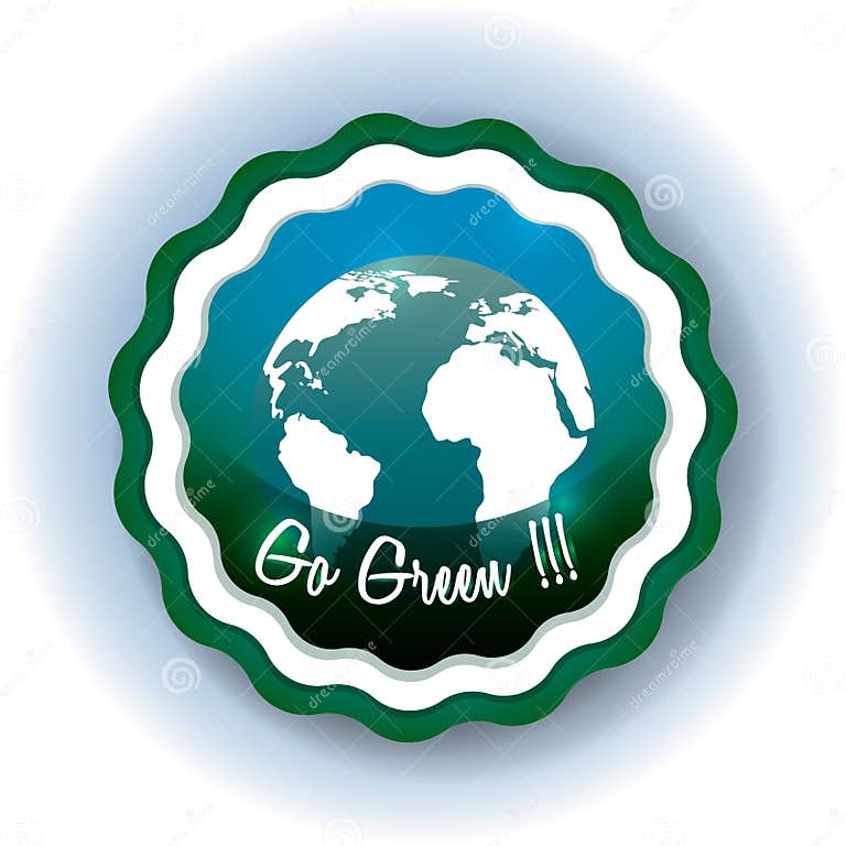 Go Green Label. Vector Illustration Decorative Design Stock Vector ...