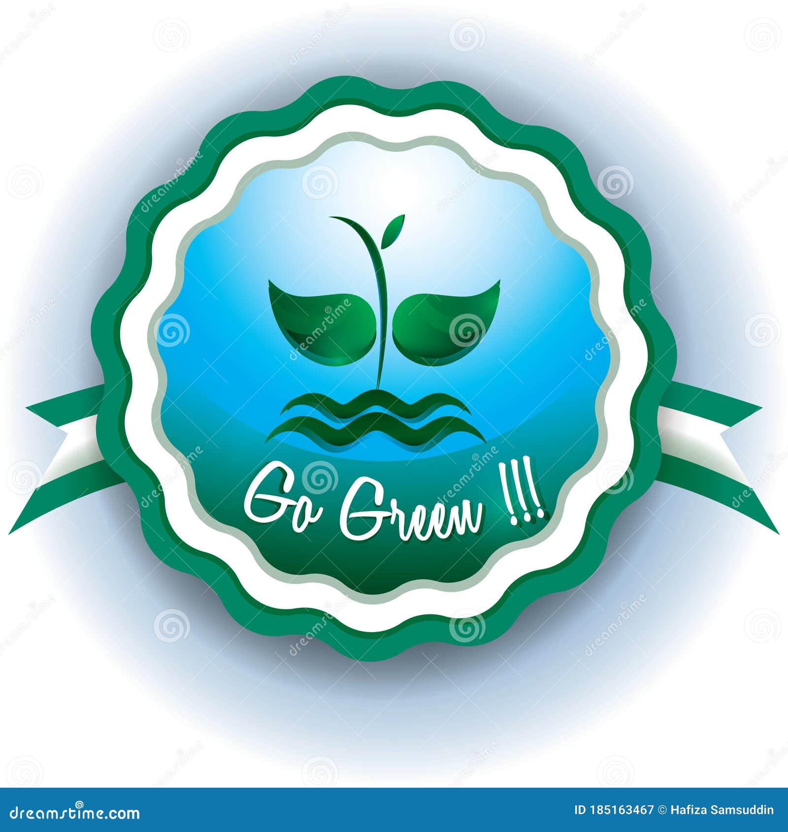 Go Green Label. Vector Illustration Decorative Design Stock Vector ...