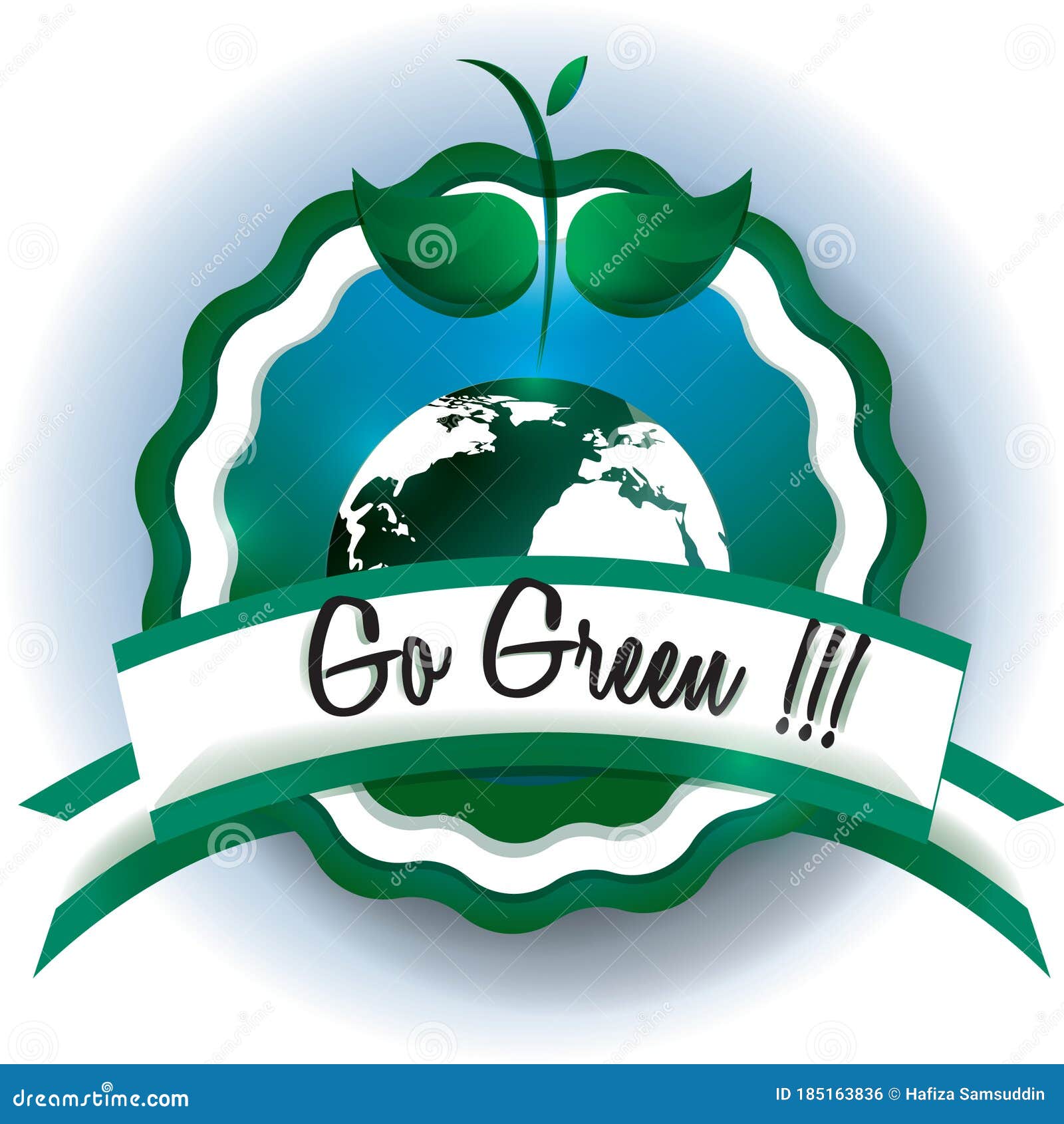Go Green Label. Vector Illustration Decorative Design Stock Vector ...