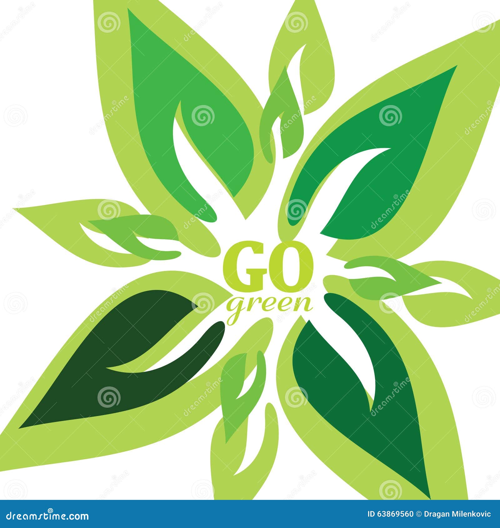 Go green leaf art vector stock vector. Illustration of natural - 63869560