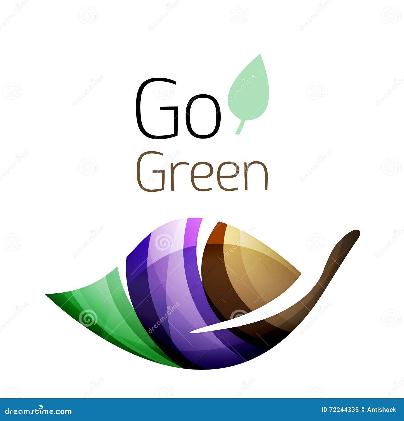 Go Green. Leaf Nature Concept Stock Illustration - Illustration of ...