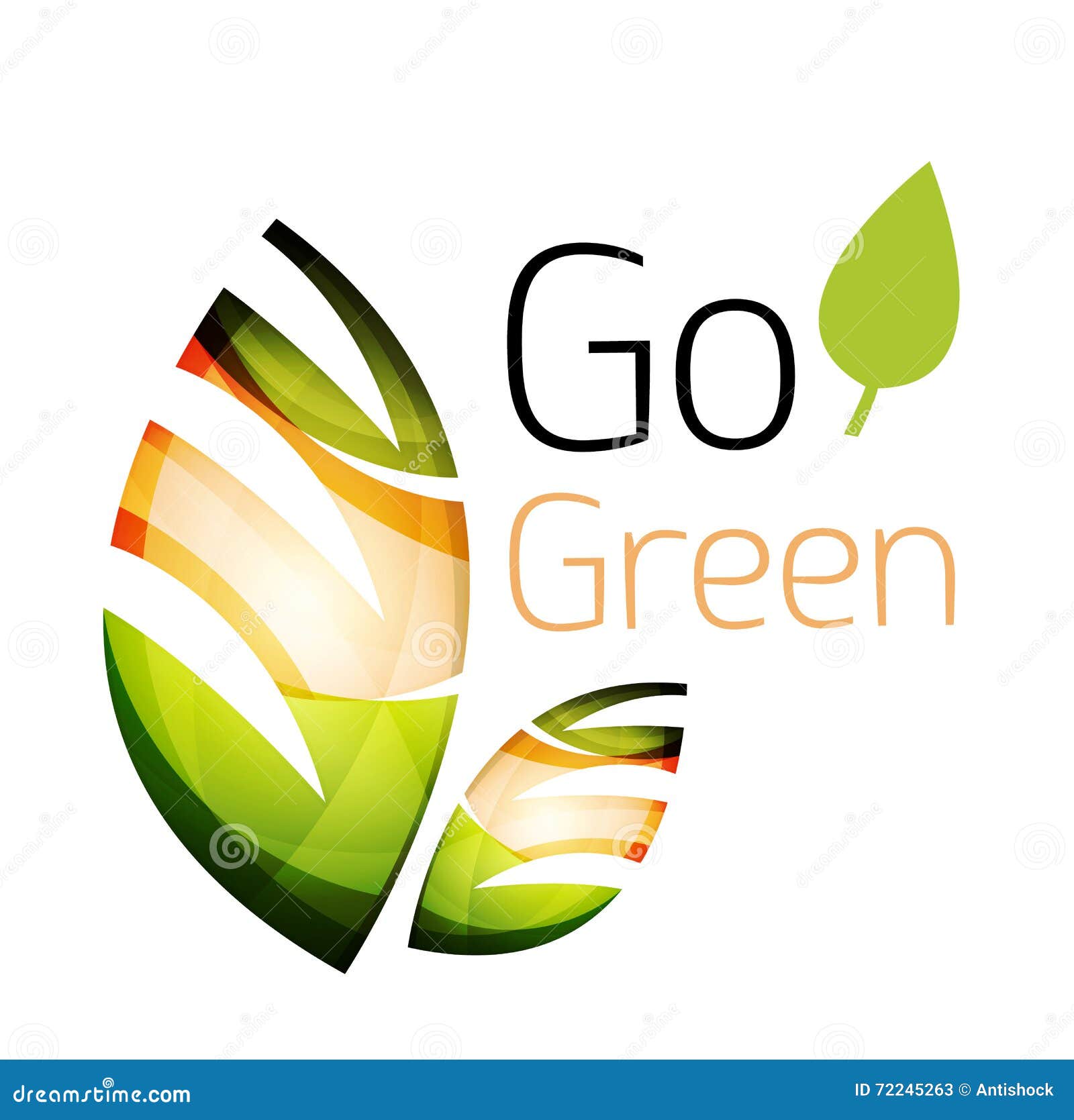 Go Green. Leaf Nature Concept Stock Illustration - Illustration of ...