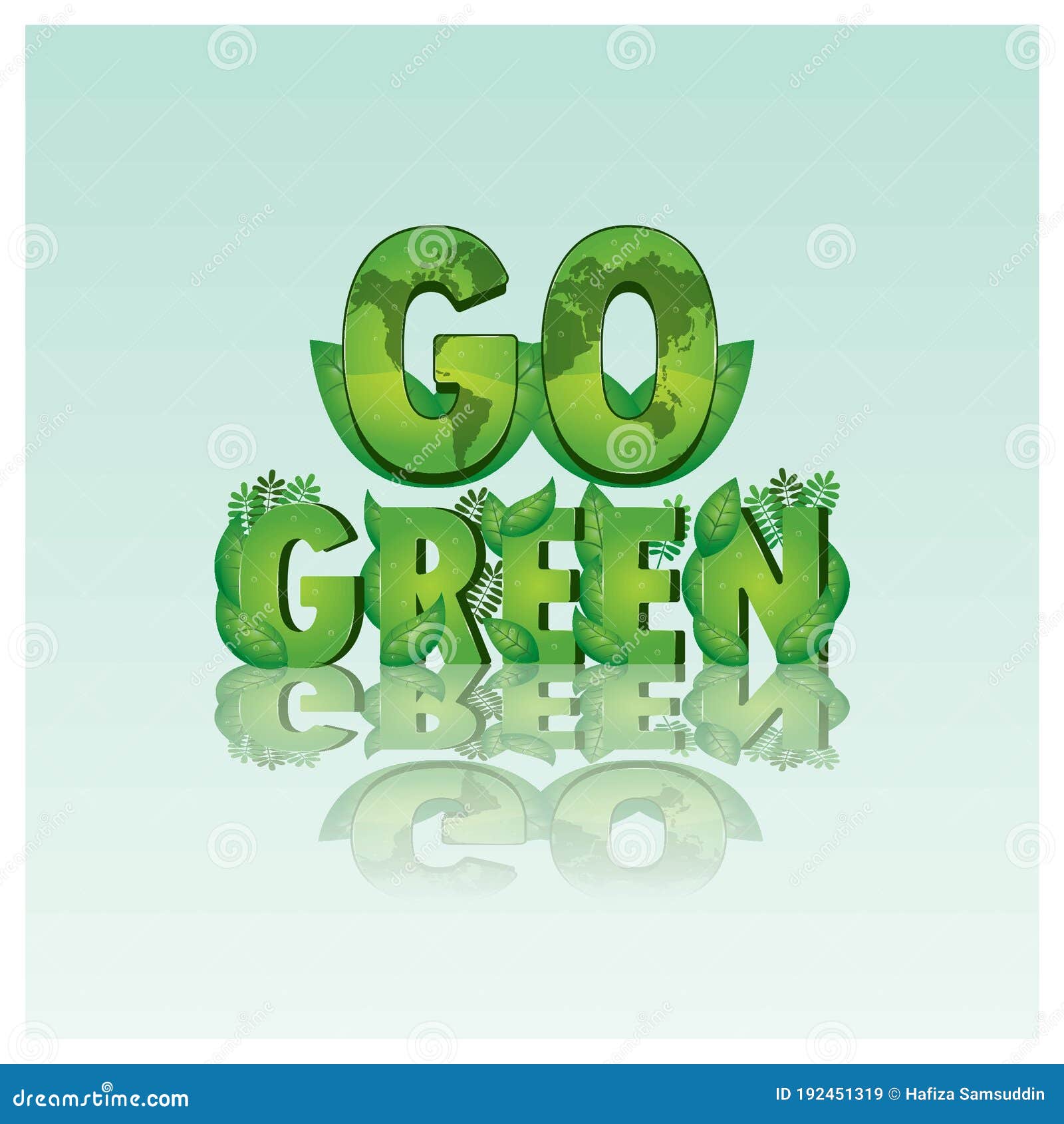 Go Green Lettering Design. Vector Illustration Decorative Design Stock ...