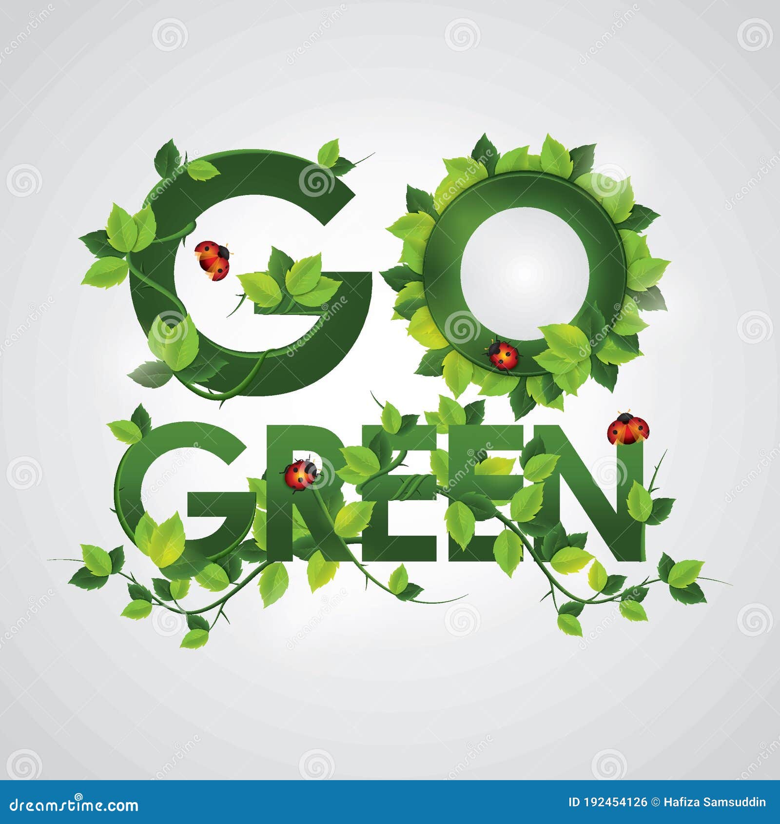 Go Green Lettering Design. Vector Illustration Decorative Design Stock ...