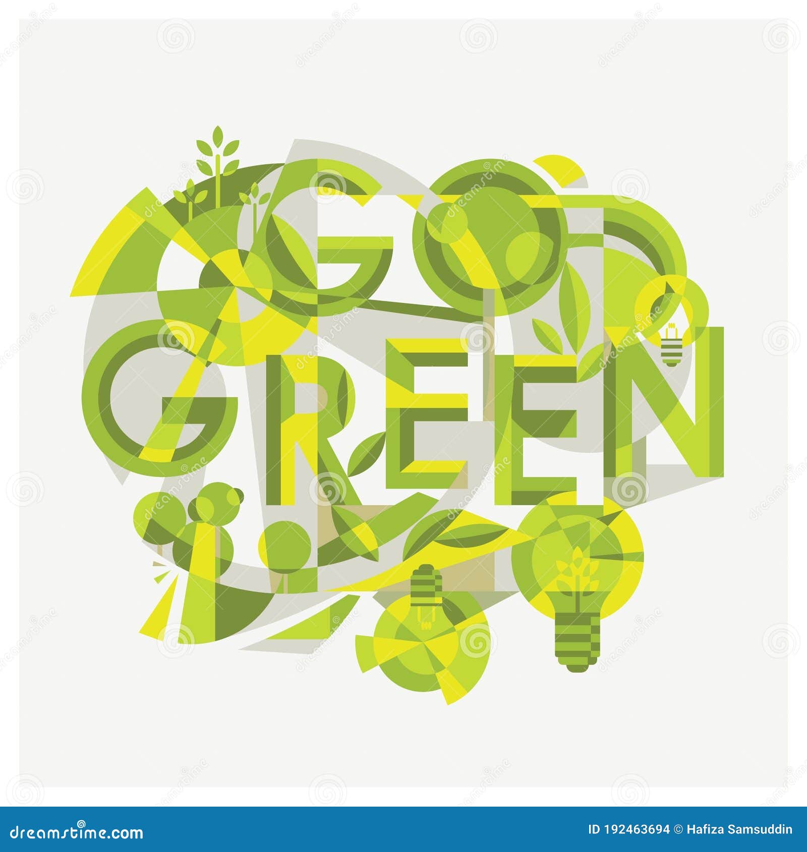 Go Green Lettering Design. Vector Illustration Decorative Design Stock ...
