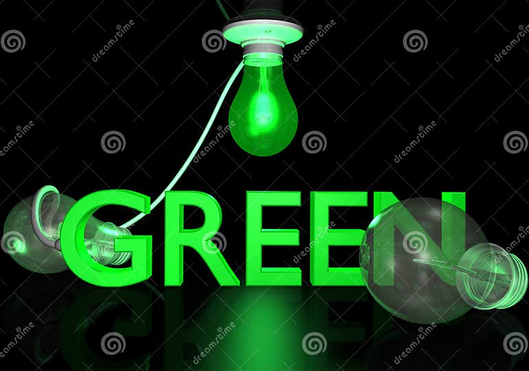 Go Green Light Bulbs stock illustration. Illustration of design - 13128710