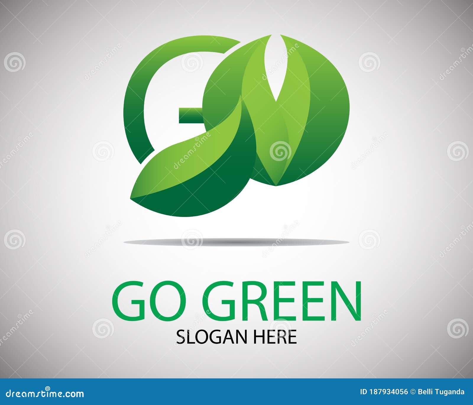 Go Green Logo Template. Letter GO Stock Vector - Illustration of ...