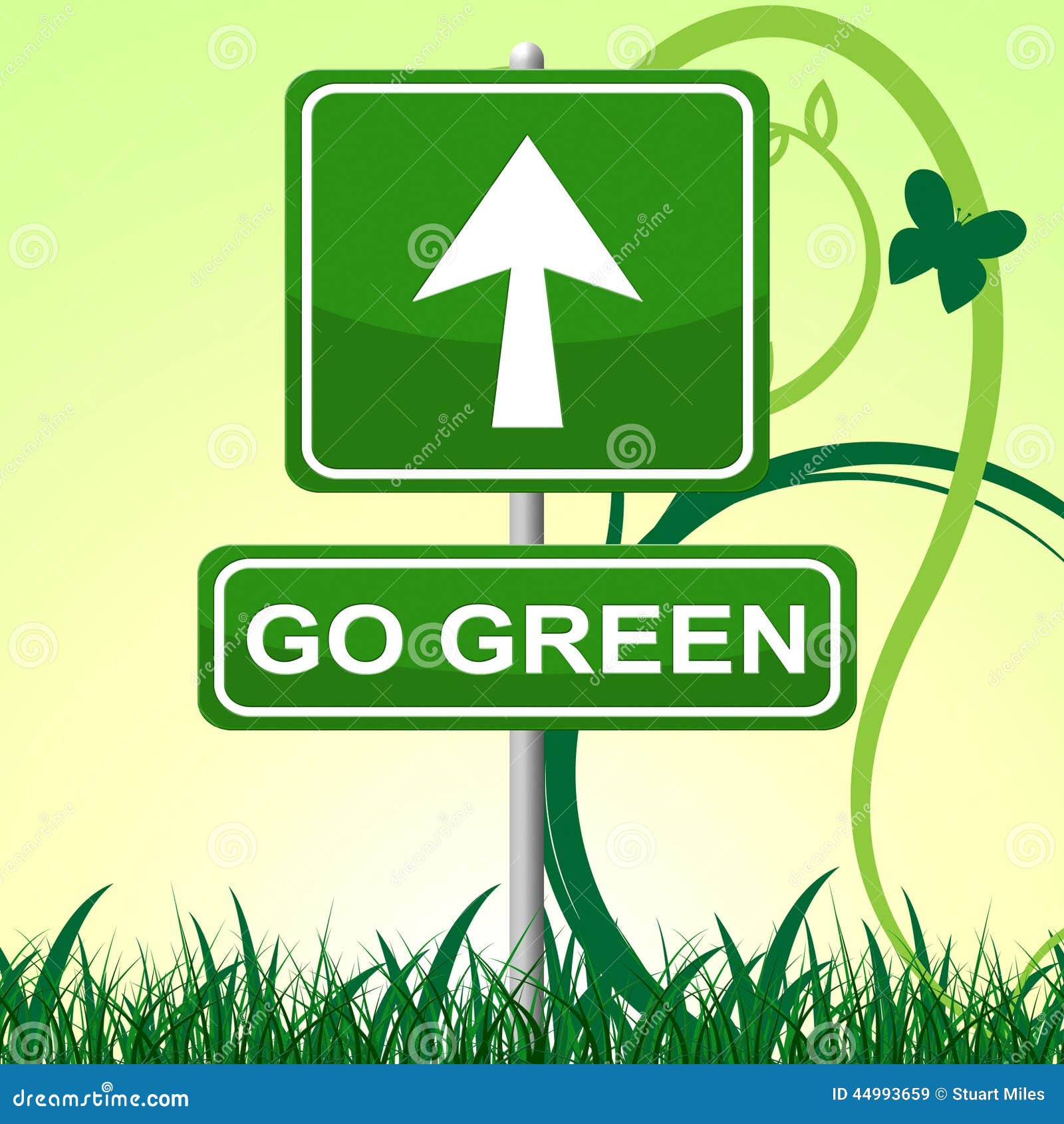 Go Green Means Earth Friendly and Arrow Stock Illustration ...
