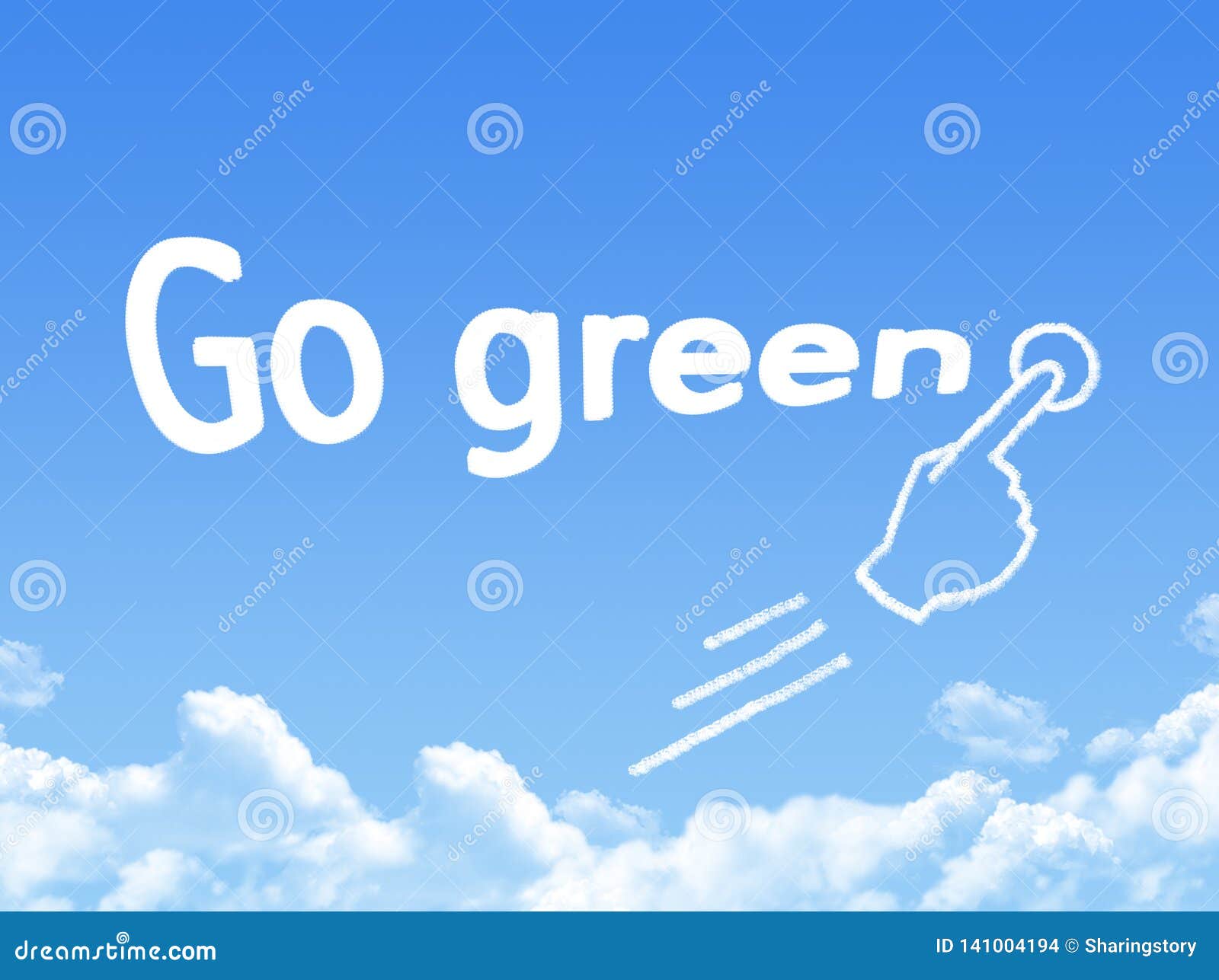 Go Green Message Cloud Shape Stock Illustration - Illustration of ...