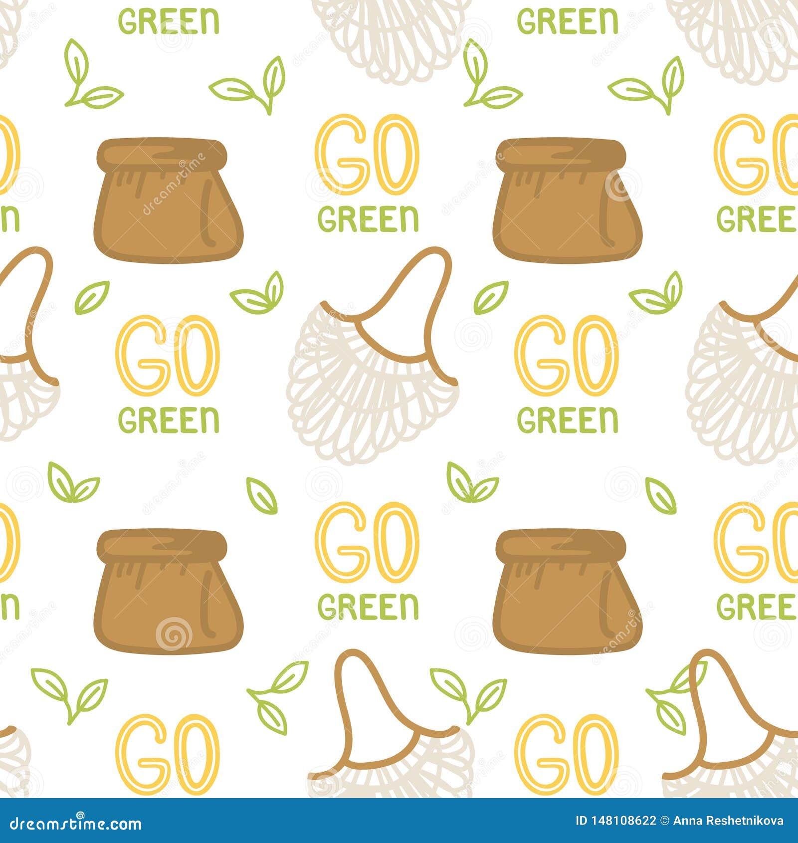 Go Green Pattern on White Background Stock Vector - Illustration of ...