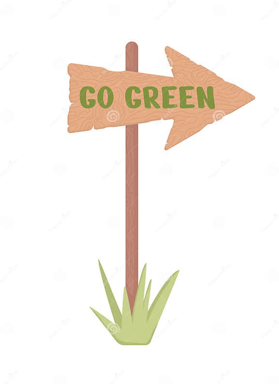 Go Green Pointer Semi Flat Color Vector Object Stock Vector ...