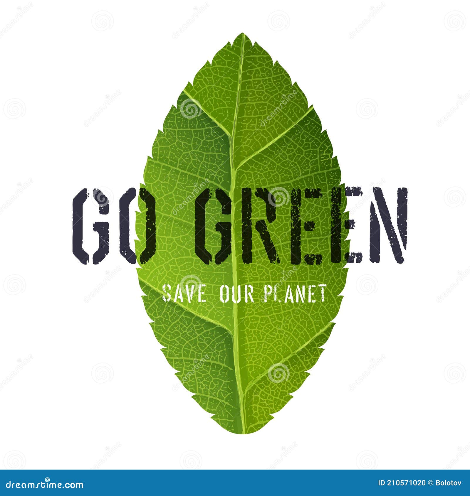 Go Green Poster with Leaf Symbol Stock Vector - Illustration of ...
