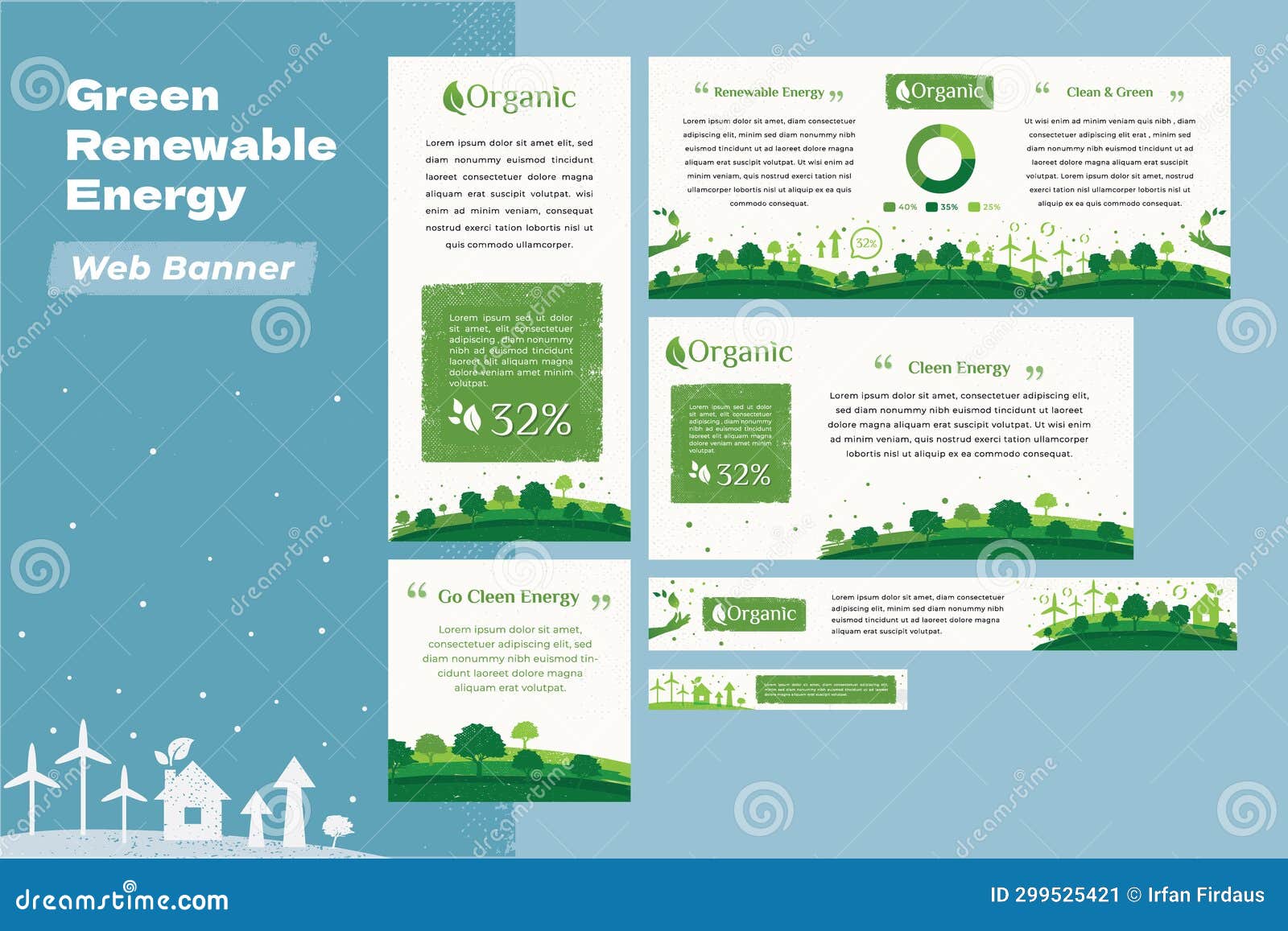 Go Green Renewable Energy Web Banner Stock Illustration - Illustration ...