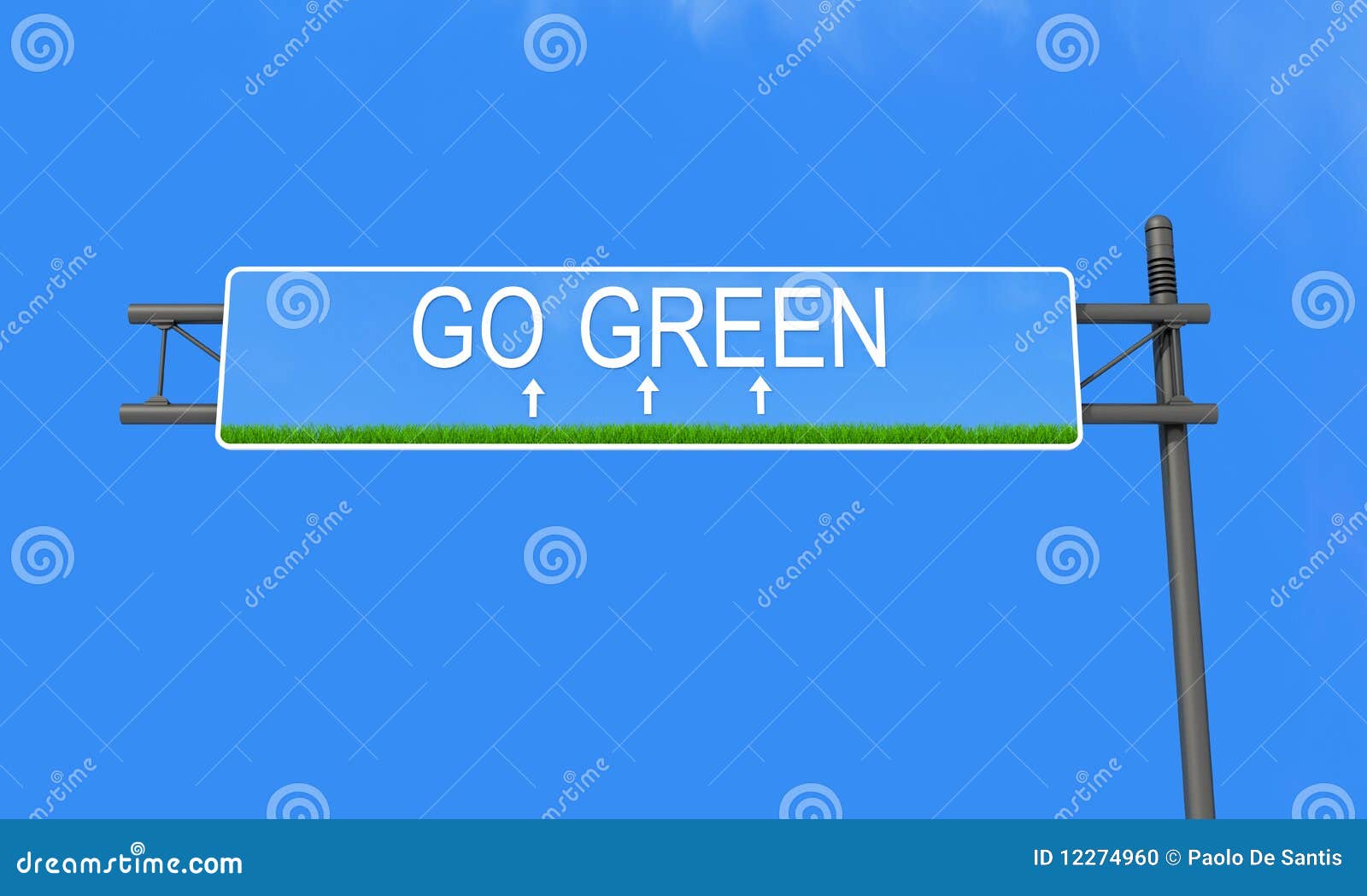 Go green road sign stock illustration. Illustration of warming - 12274960