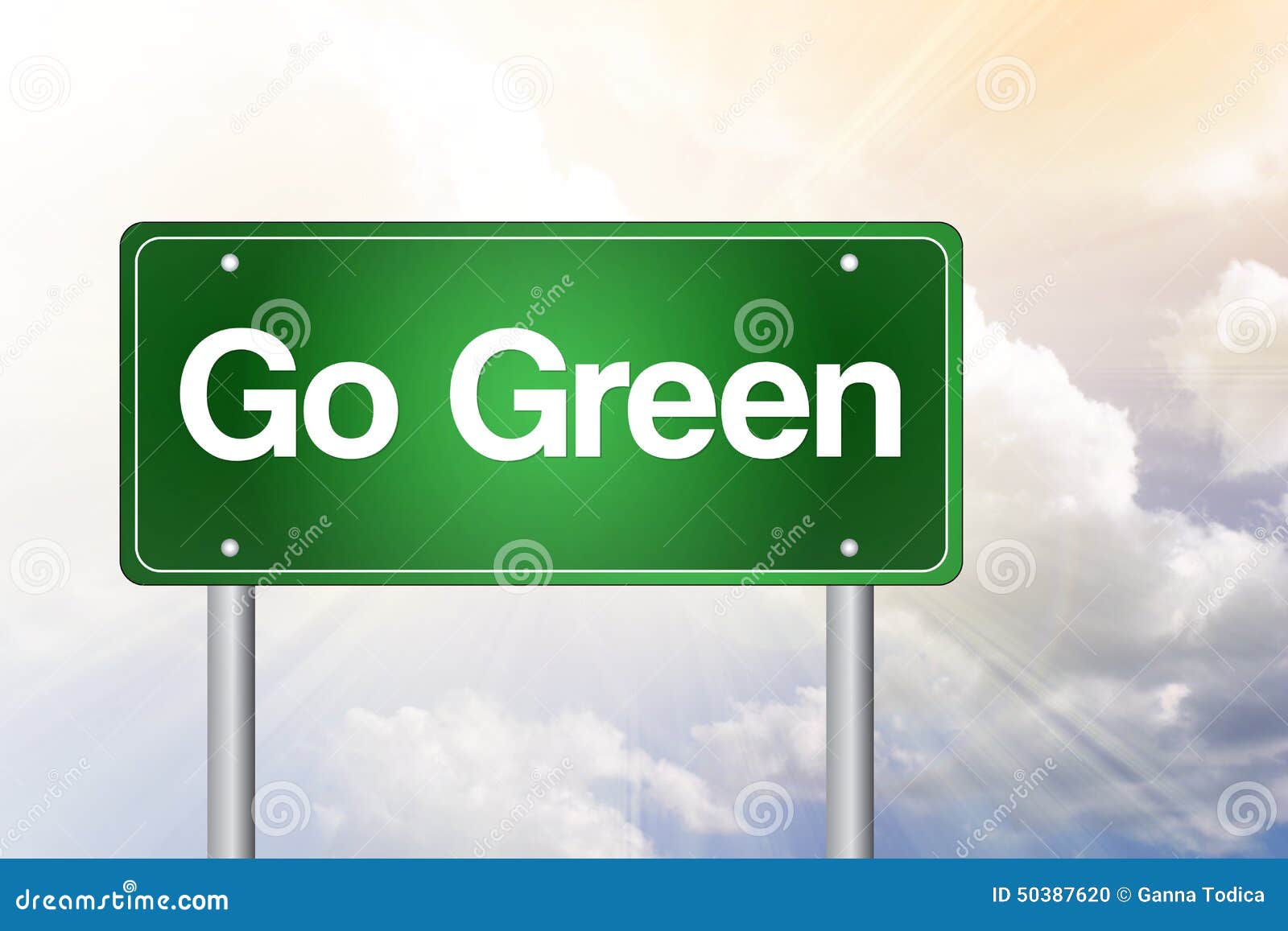 Go Green Road Sign stock illustration. Illustration of awareness - 50387620