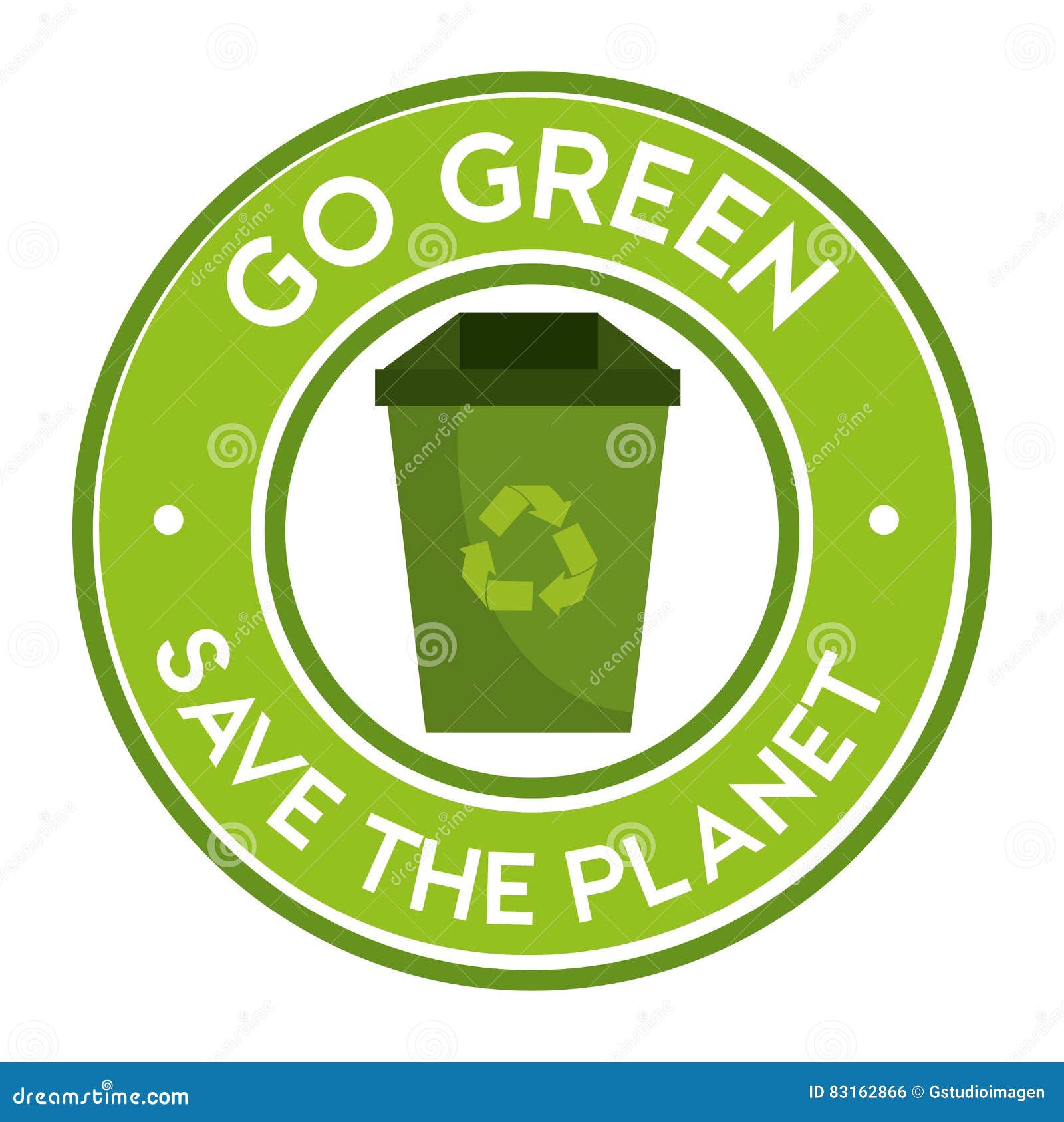 Go Green Save the Planet Icon Recycle Stock Illustration - Illustration ...