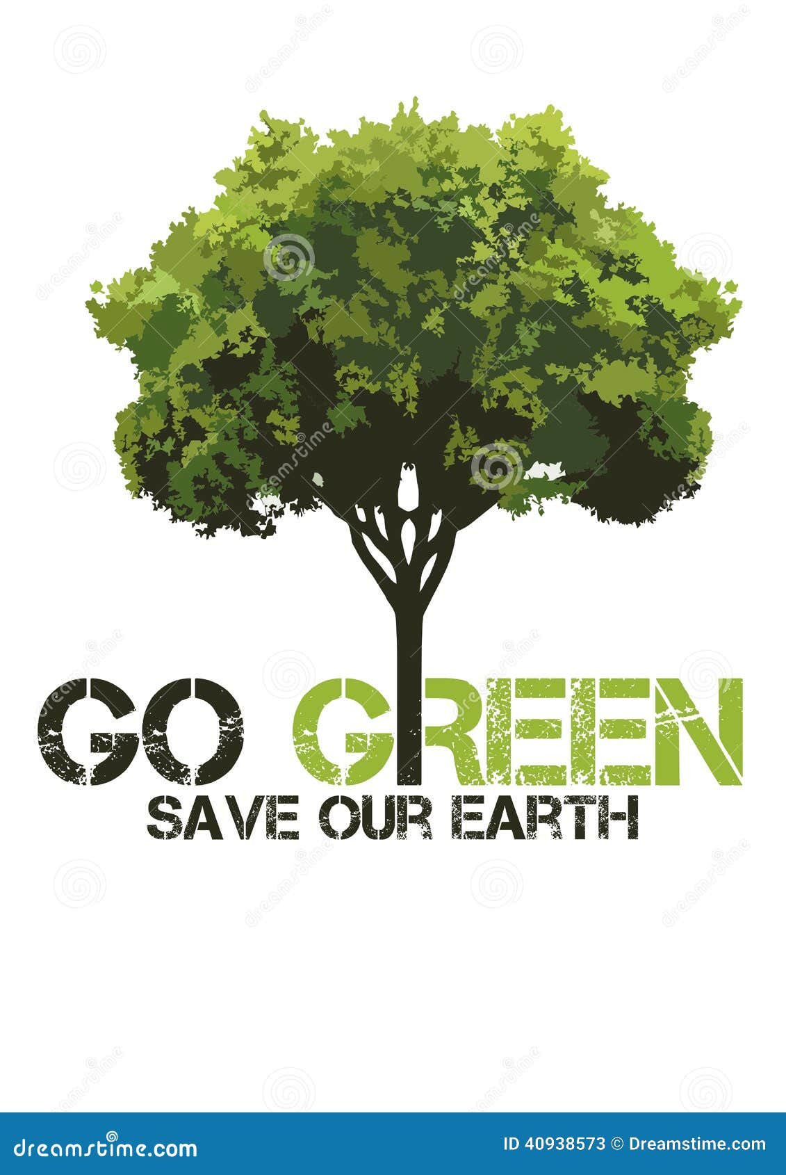GO GREEN shirt design stock illustration. Illustration of tree - 40938573