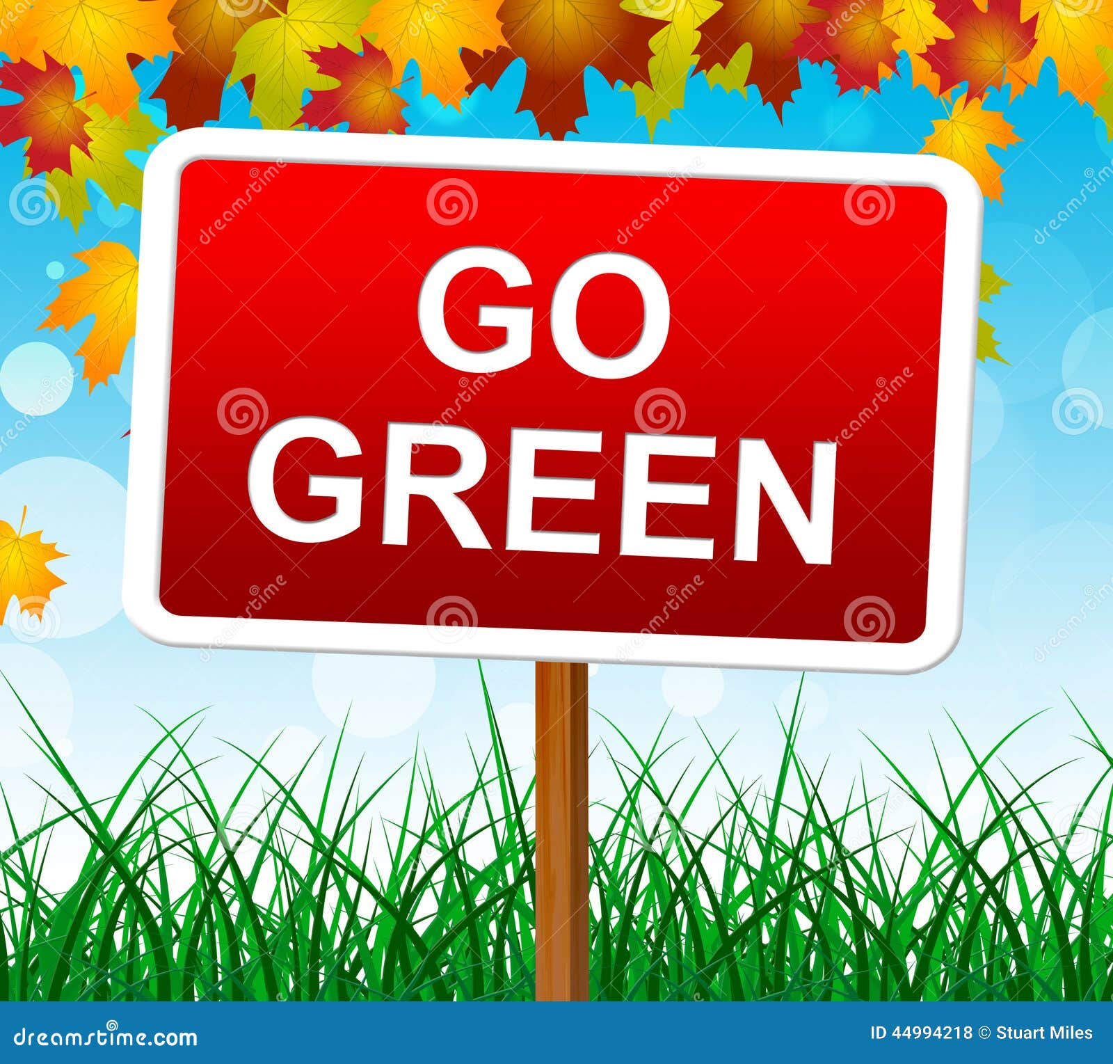 Go Green Shows Earth Friendly and Eco-Friendly Stock Illustration ...