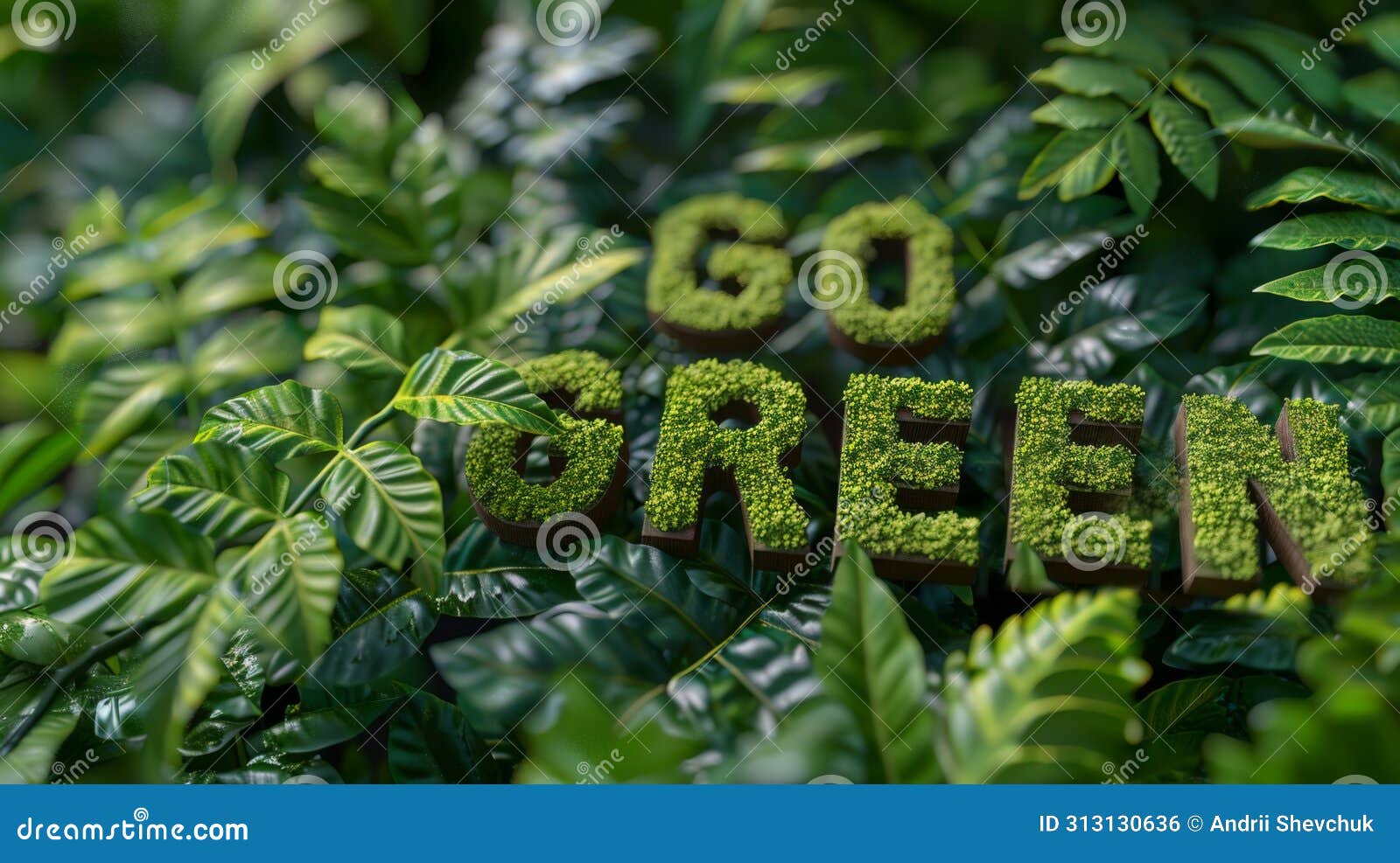 Go Green Sign on Green Leaves Background. Save the Earth Concept Stock ...