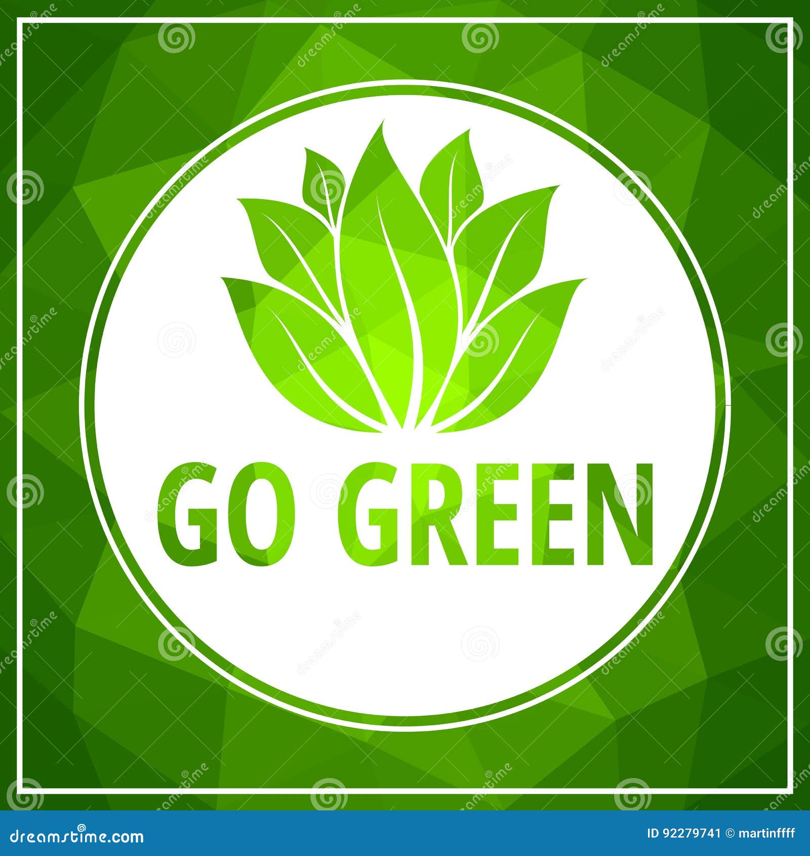 Go Green Symbol, Green Low Poly Vector Stock Vector - Illustration of ...
