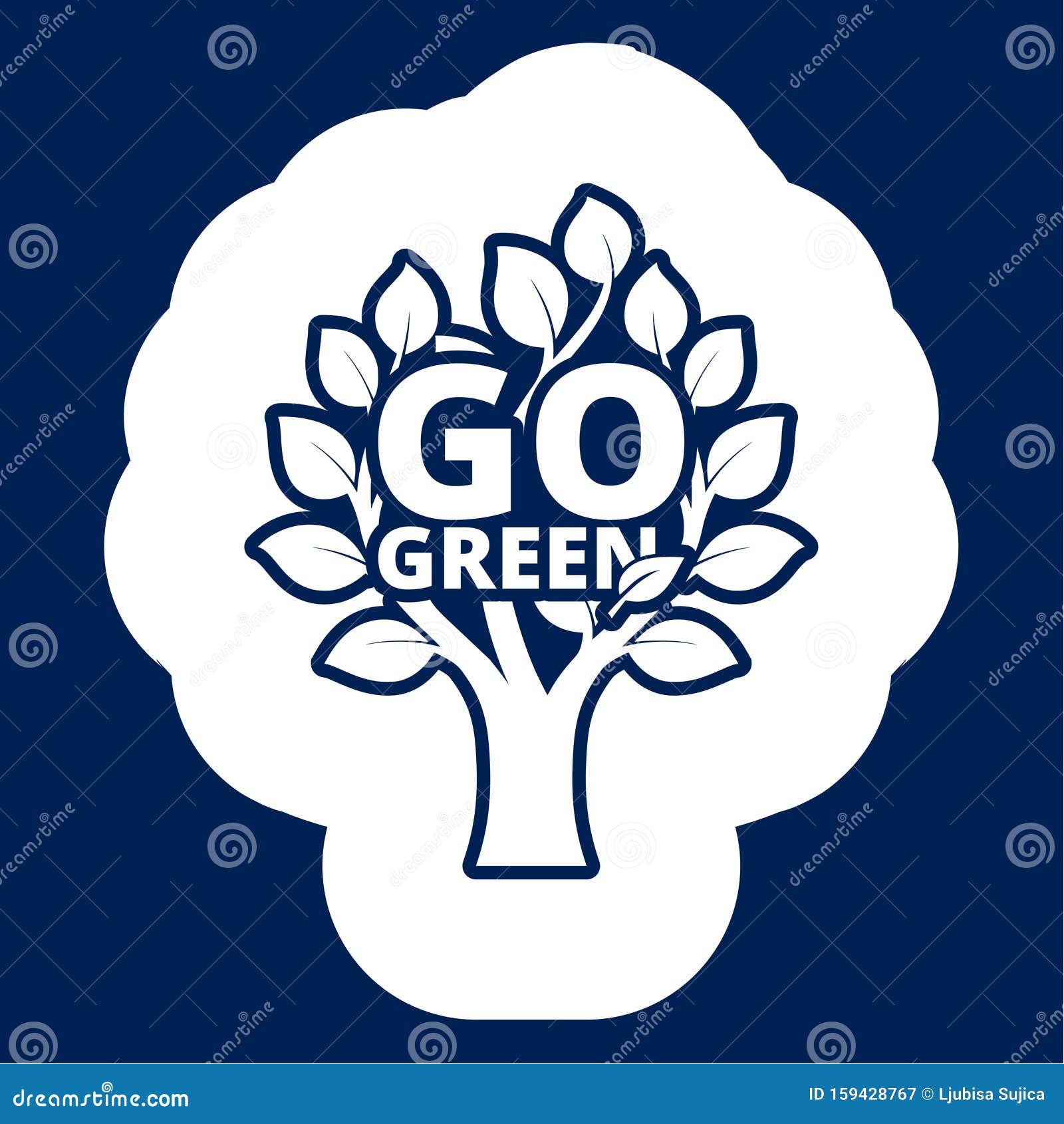Go green tree stock vector. Illustration of biology - 159428767