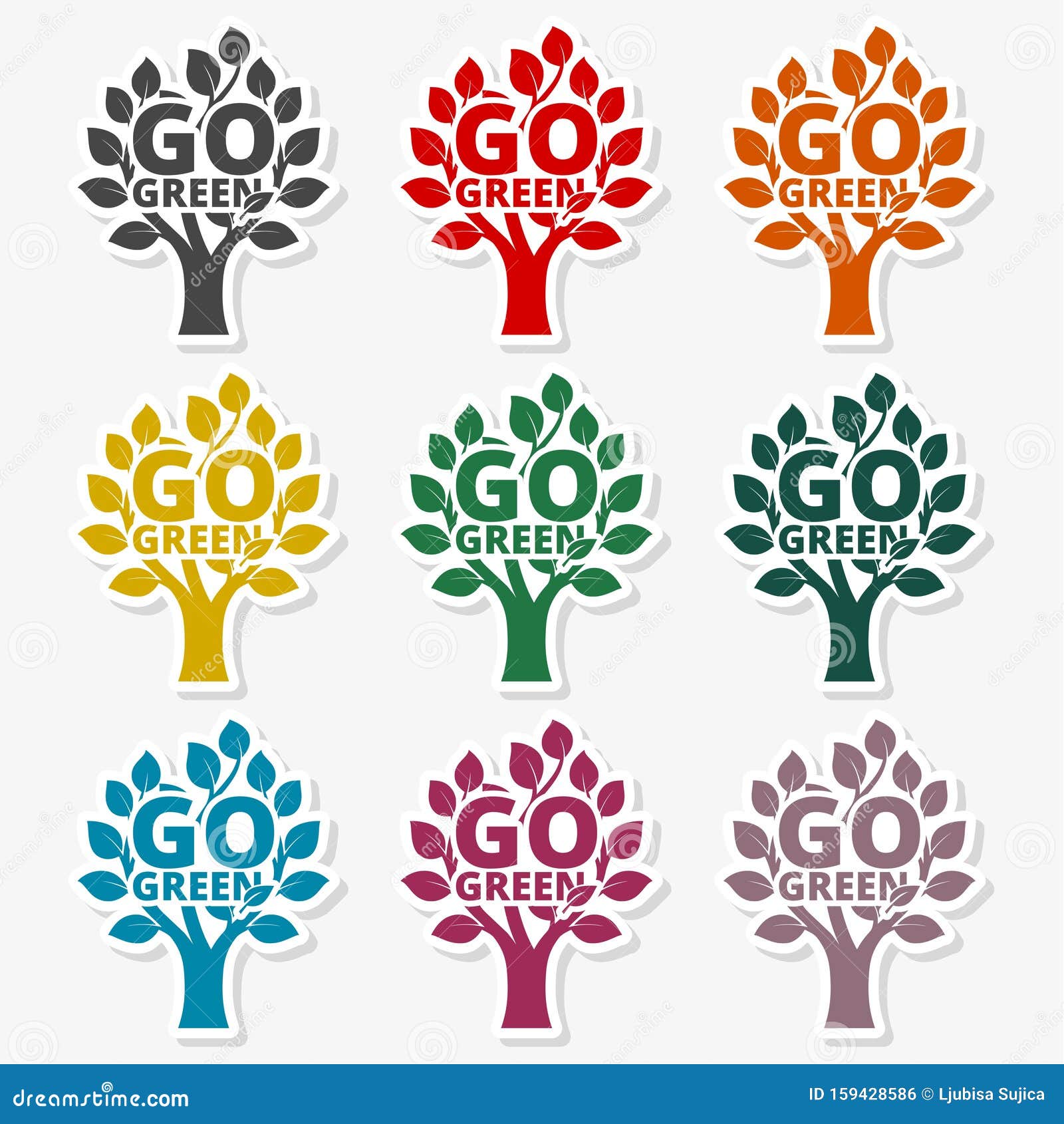Go green tree stock vector. Illustration of growth, biology - 159428586