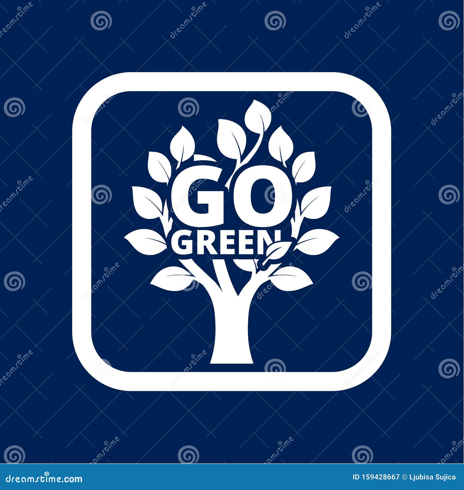 Go green tree stock vector. Illustration of flower, autumn - 159428667