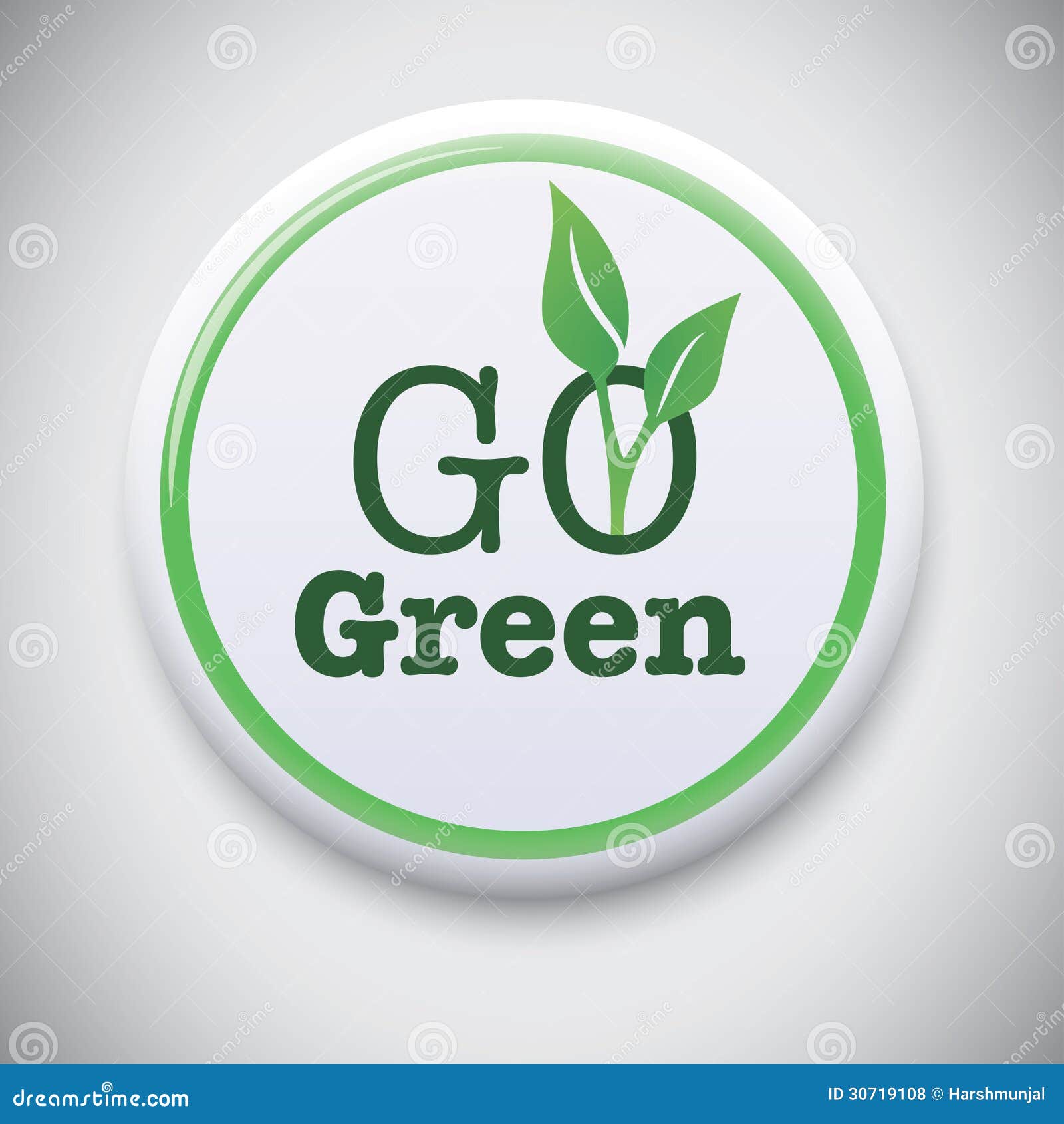 Go Green - Vector Button Badge Stock Illustration - Illustration of ...