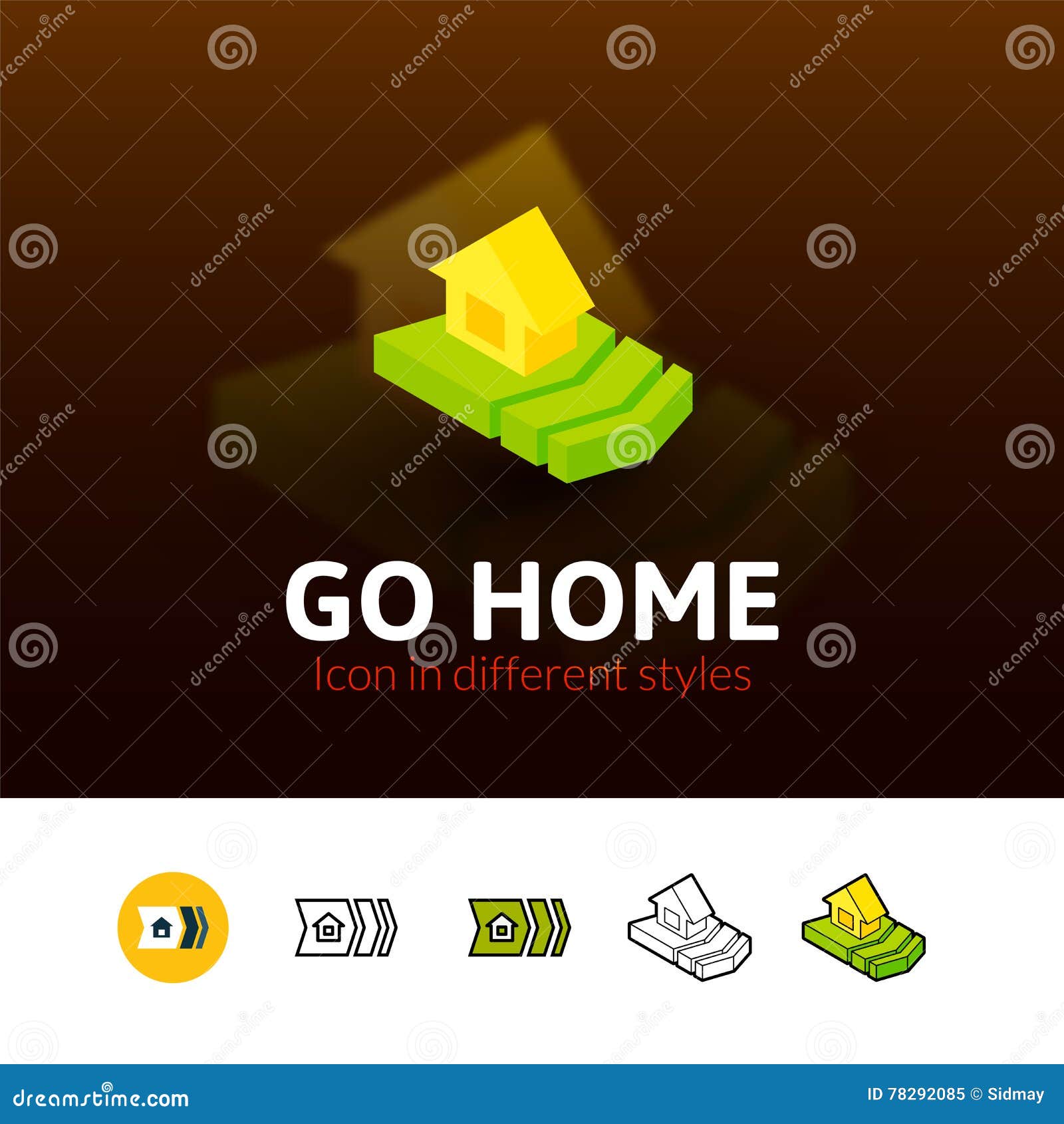 Go Home Icon in Different Style Stock Vector - Illustration of chain ...