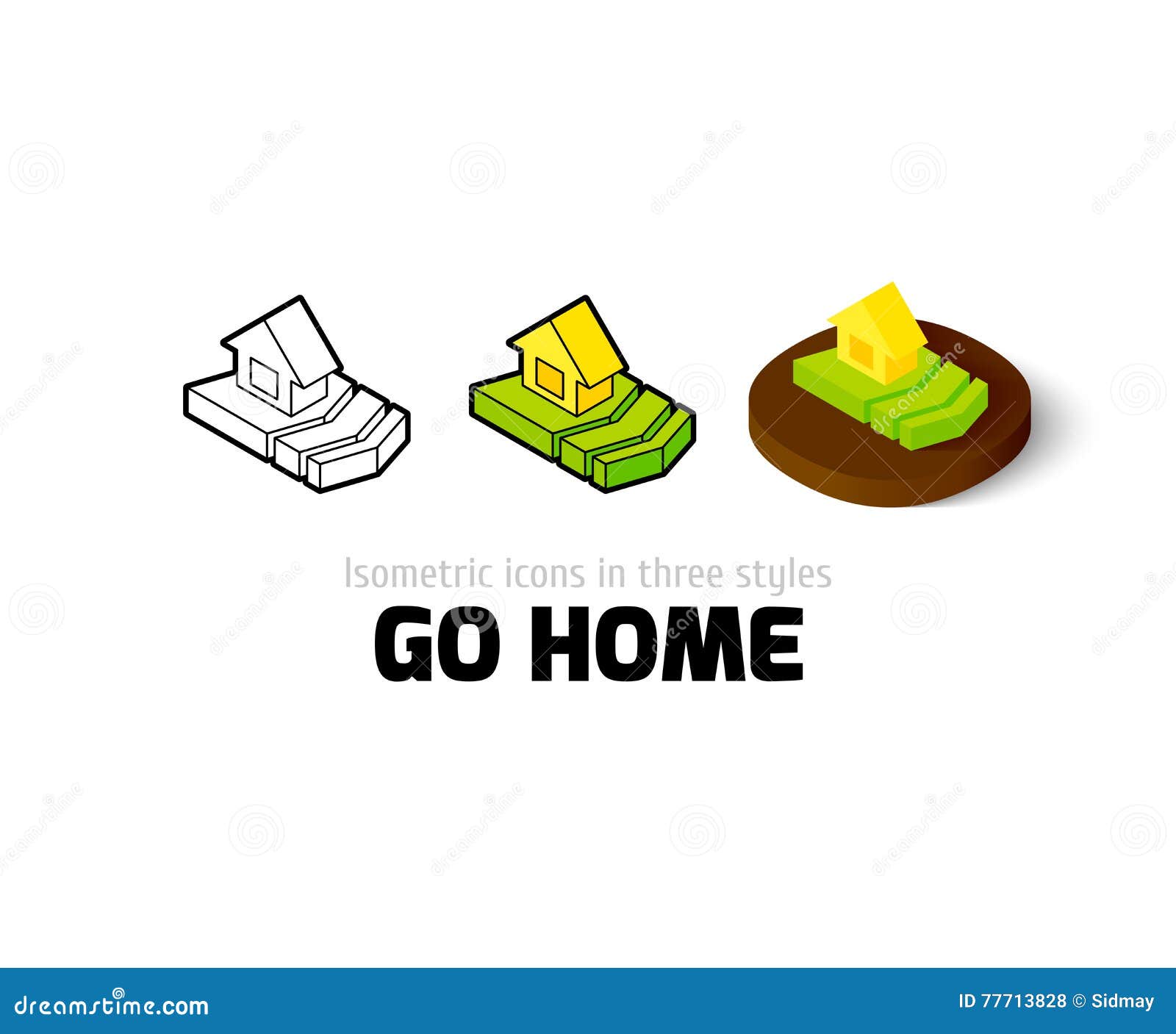 Go Home Icon in Different Style Stock Vector - Illustration of element ...