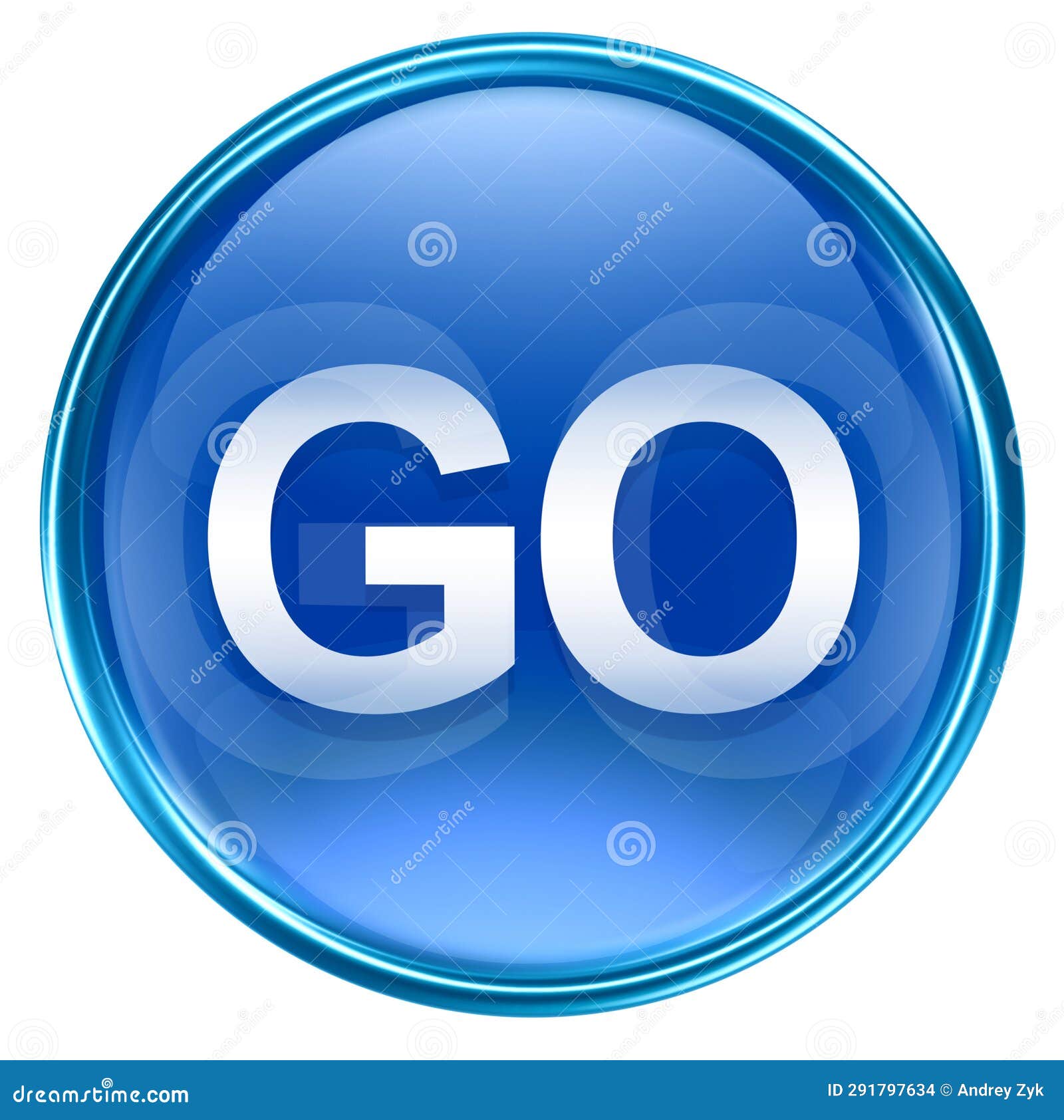 GO Icon Blue, Isolated on White Stock Illustration - Illustration of ...