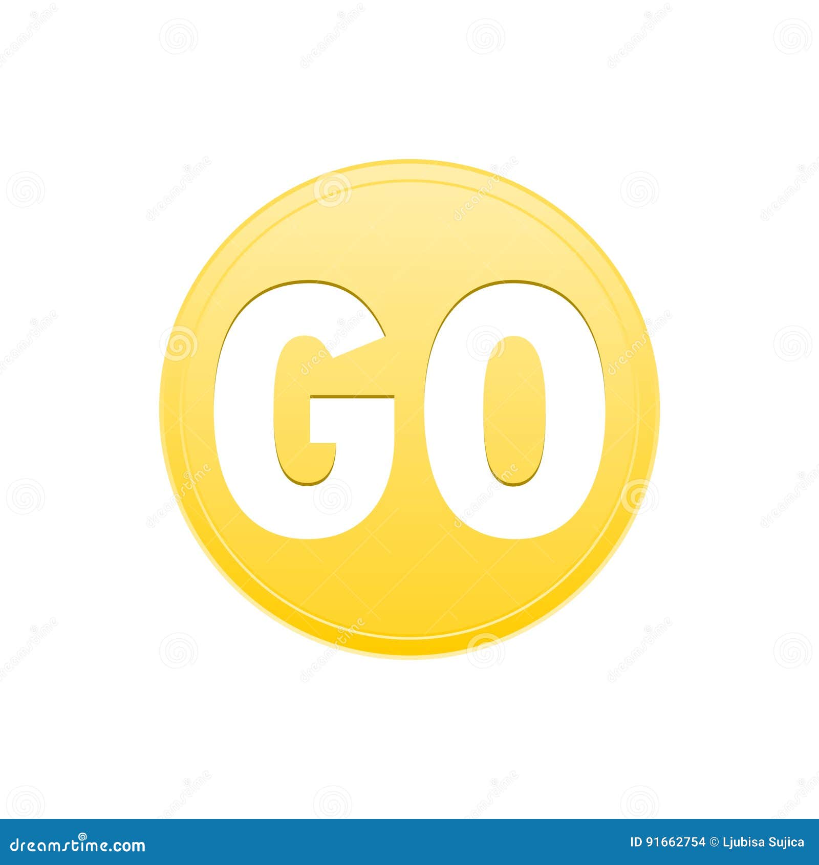 Go icon gold button stock vector. Illustration of pushbutton - 91662754