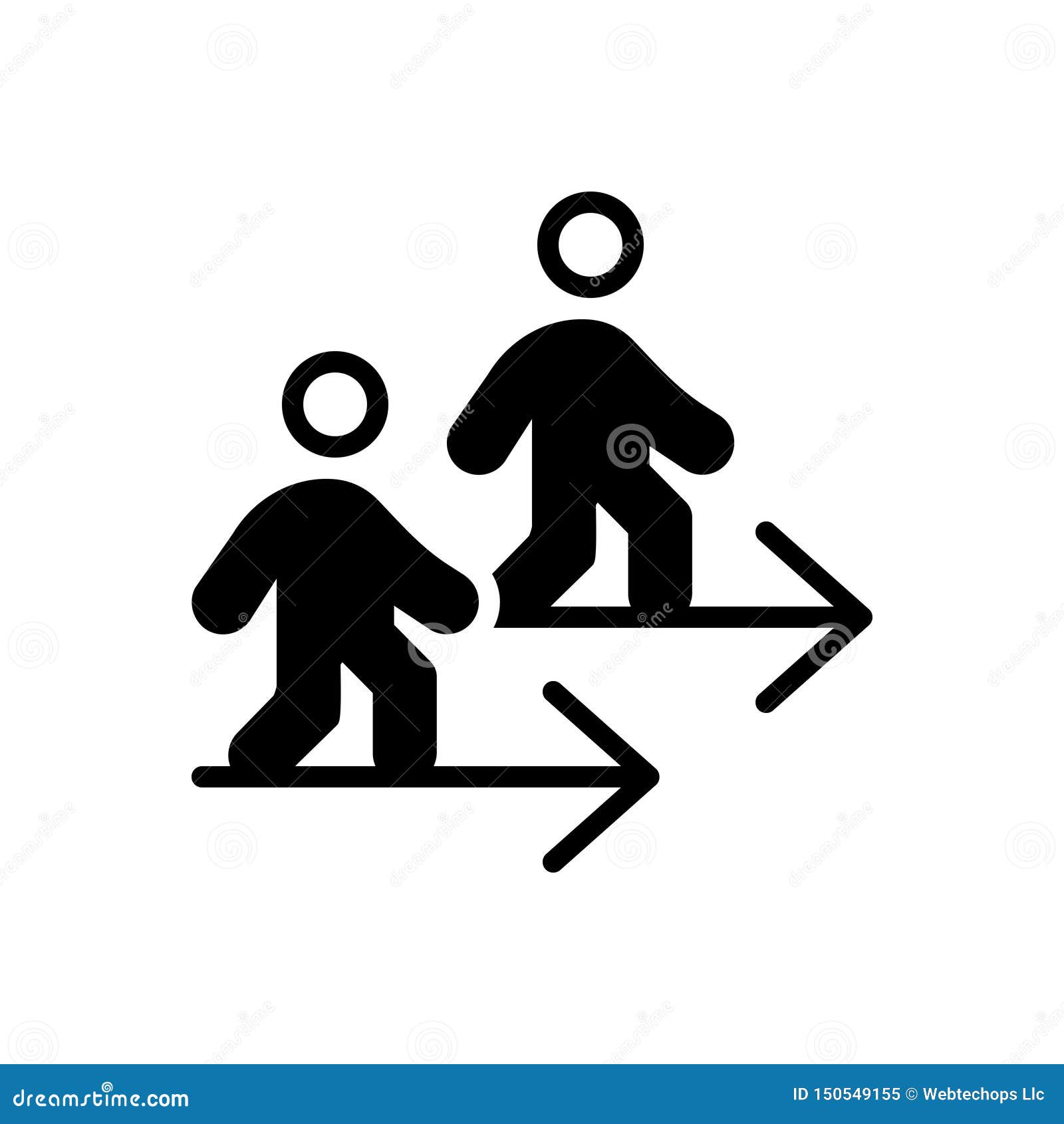 Black Solid Icon for Go, Walk and Iteration Stock Vector - Illustration ...