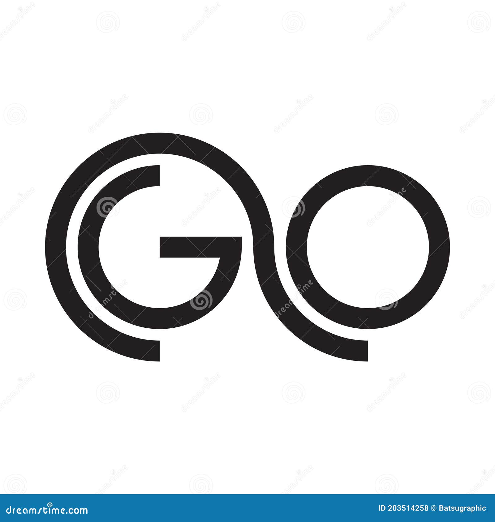 Go Initial Letter Vector Logo Icon Stock Vector - Illustration of ...