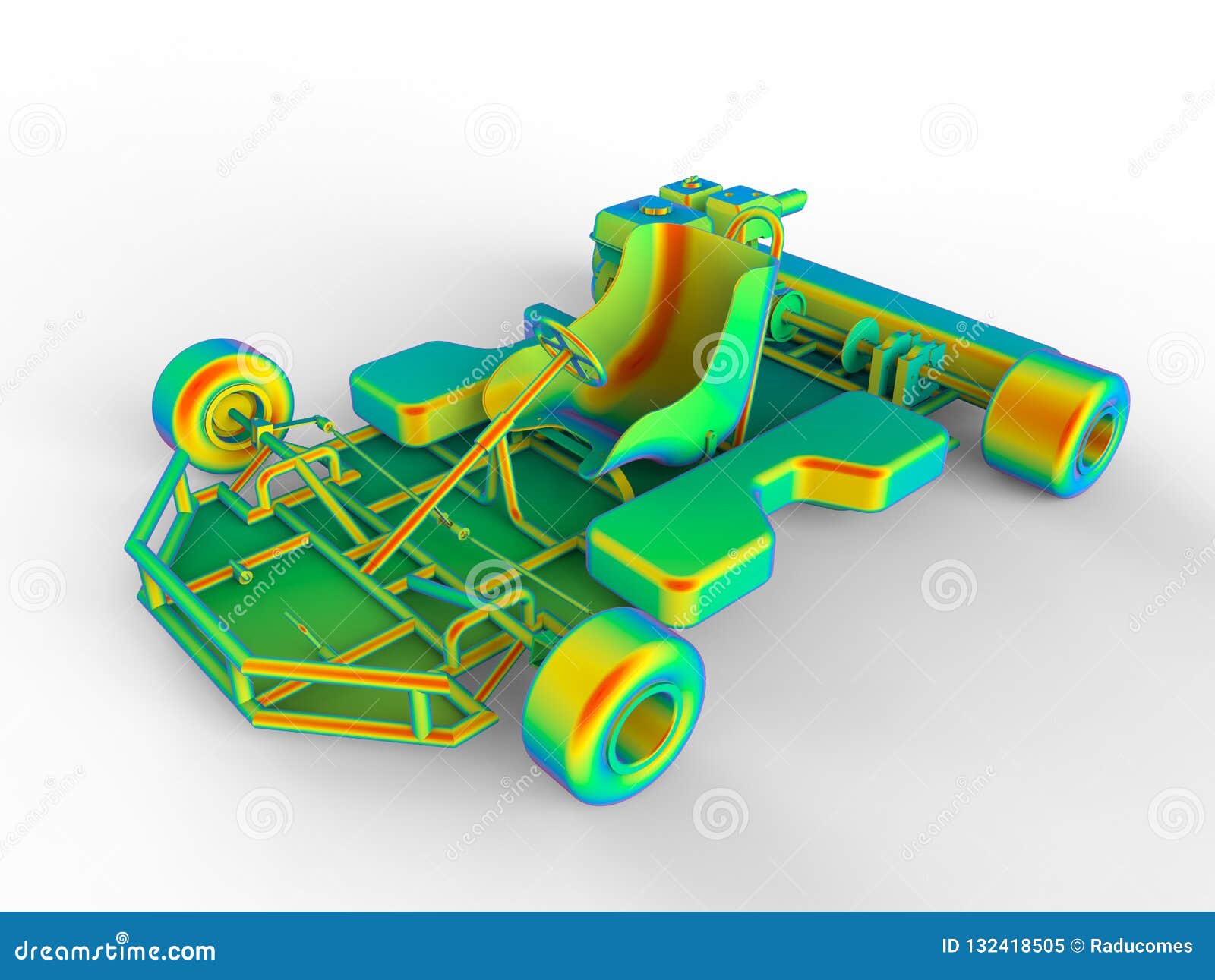 3D Render - Go Kart Chassis Stock Illustration | CartoonDealer.com ...