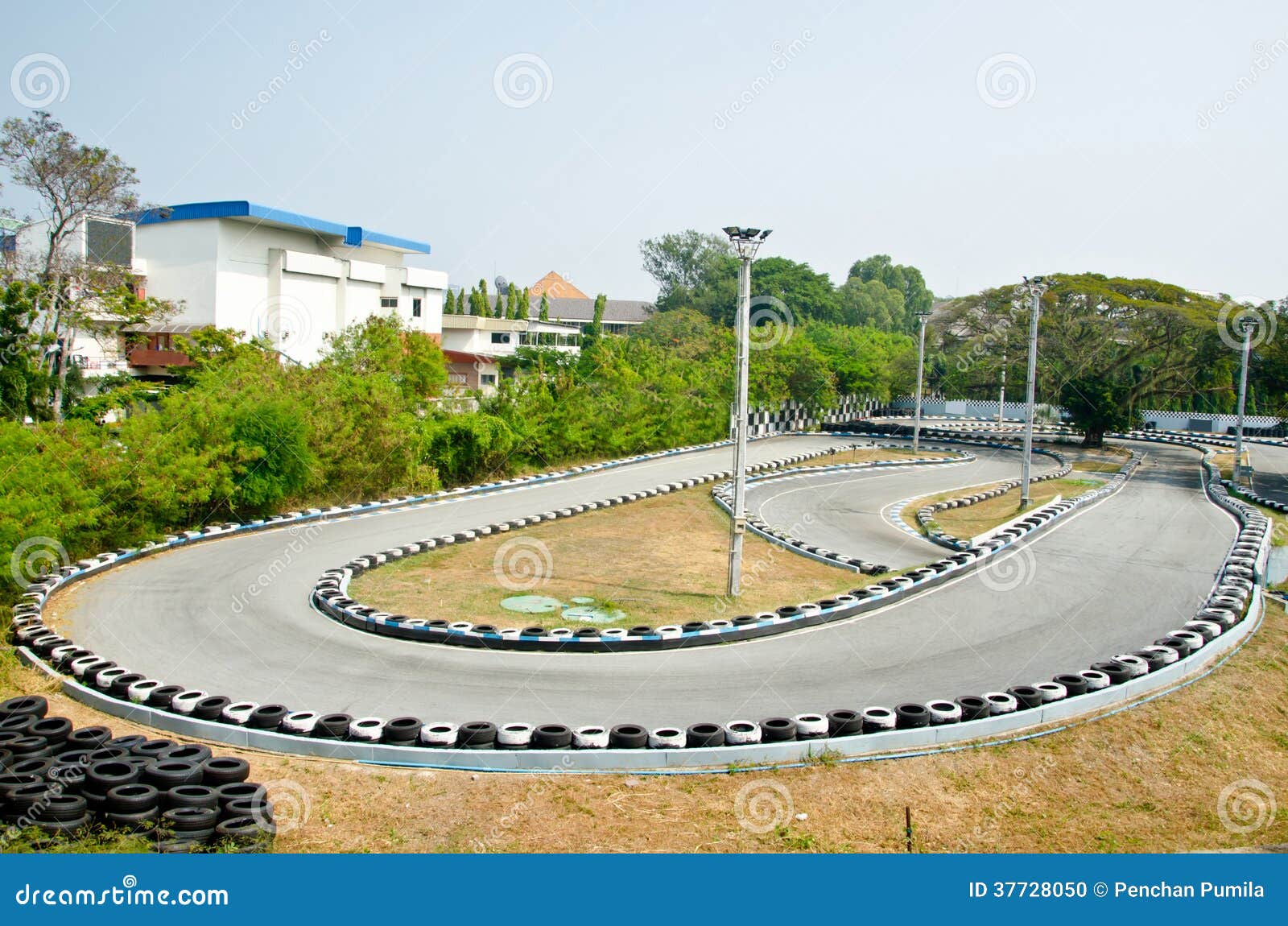 Go Kart Race Track. stock photo. Image of barrier, fast - 37728050