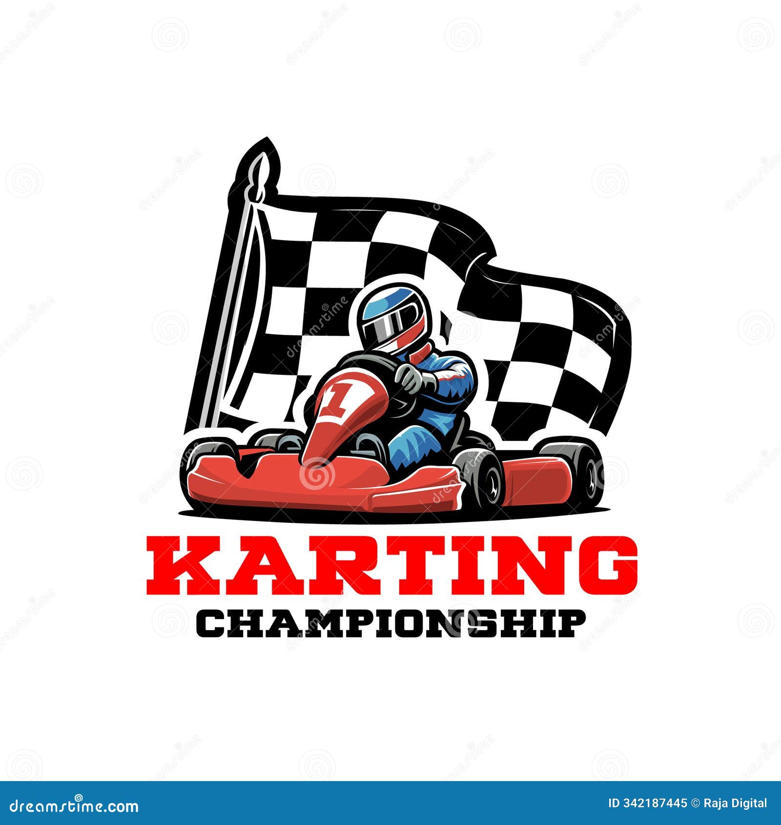 Go Kart Racing Logo Vector Isolated. Ready Made Karting Logo Design ...
