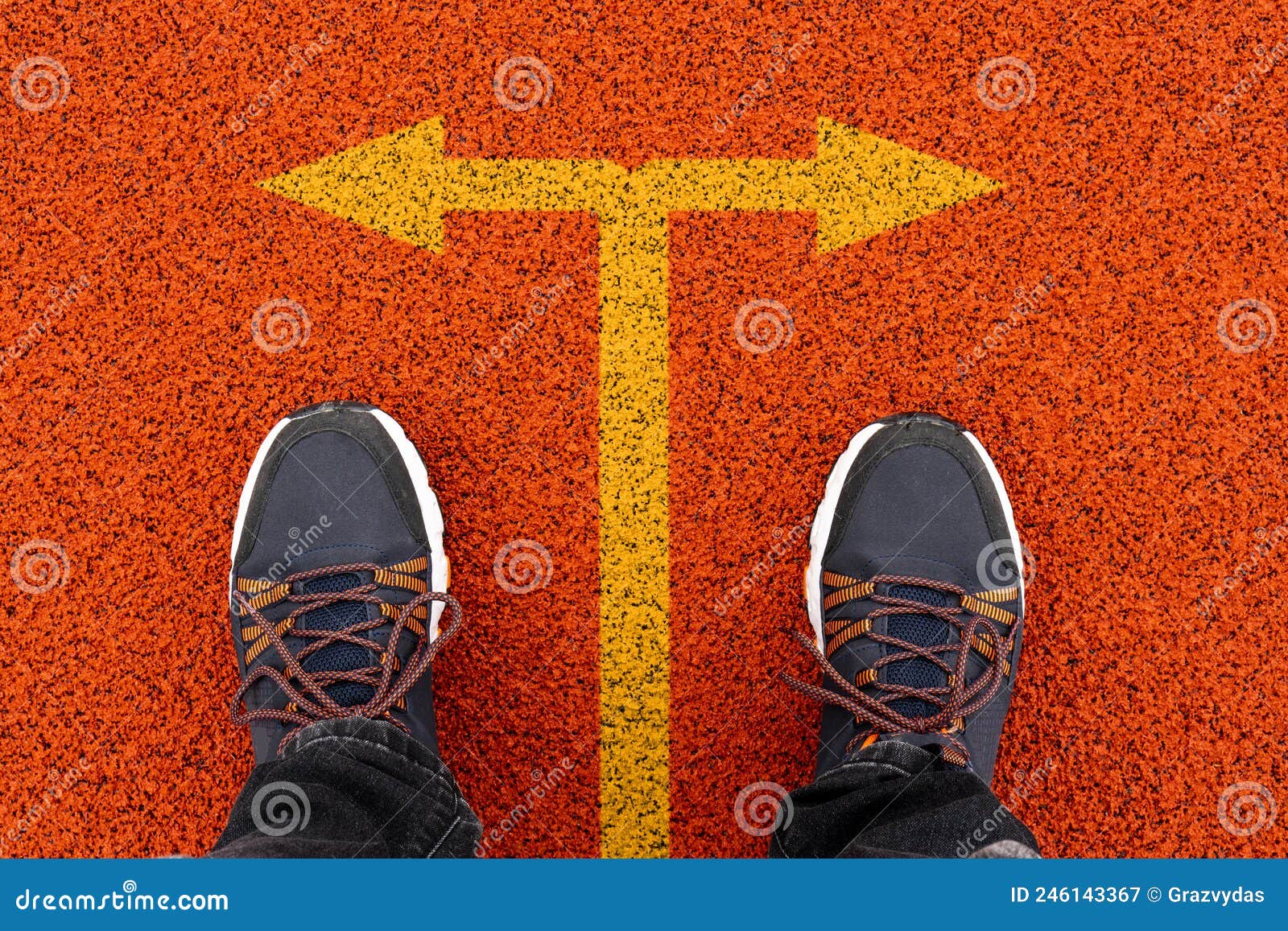 Go left or right stock image. Image of joggingtrack - 246143367