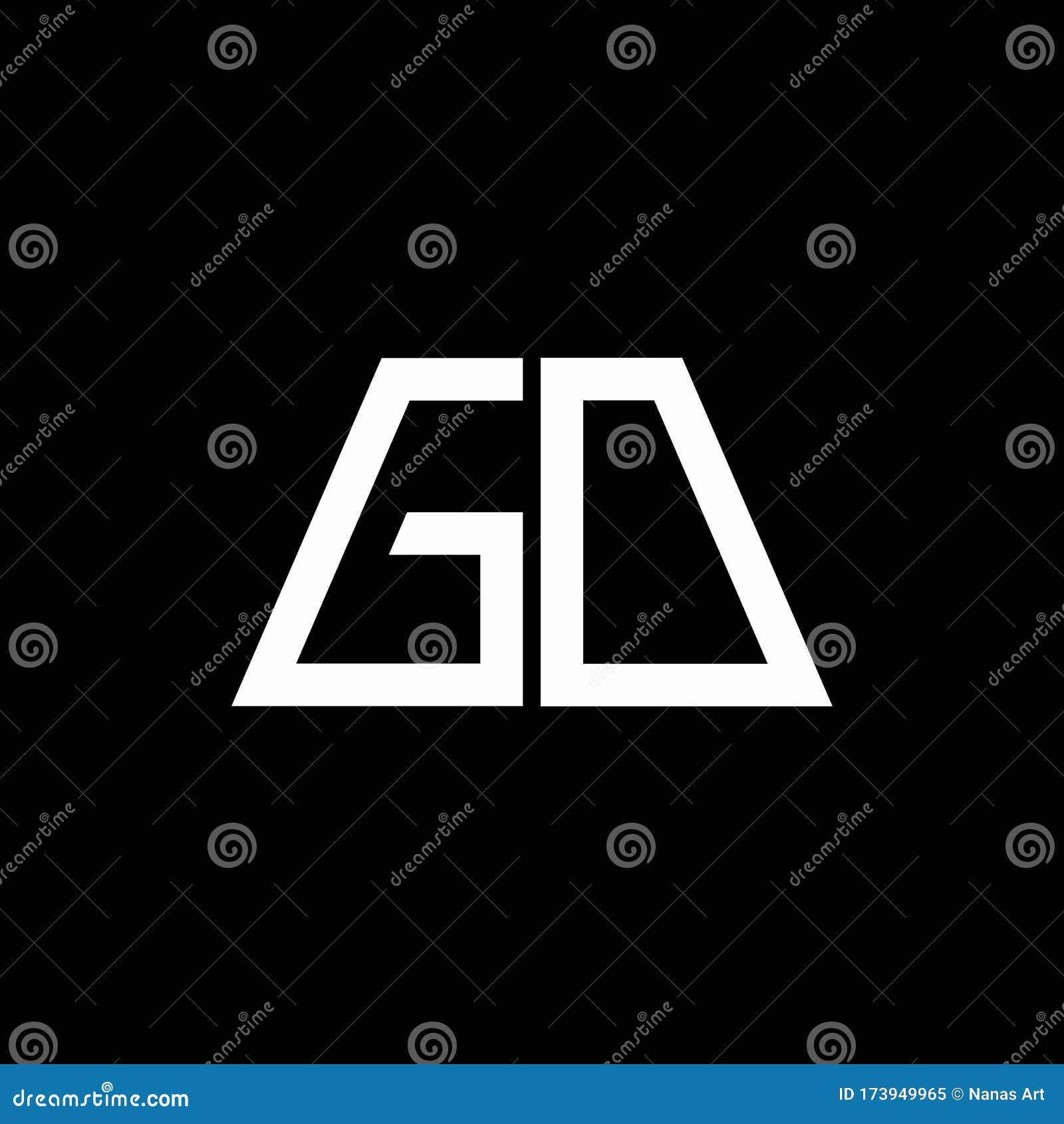 GO Logo Abstract Monogram Isolated on Black Background Stock ...