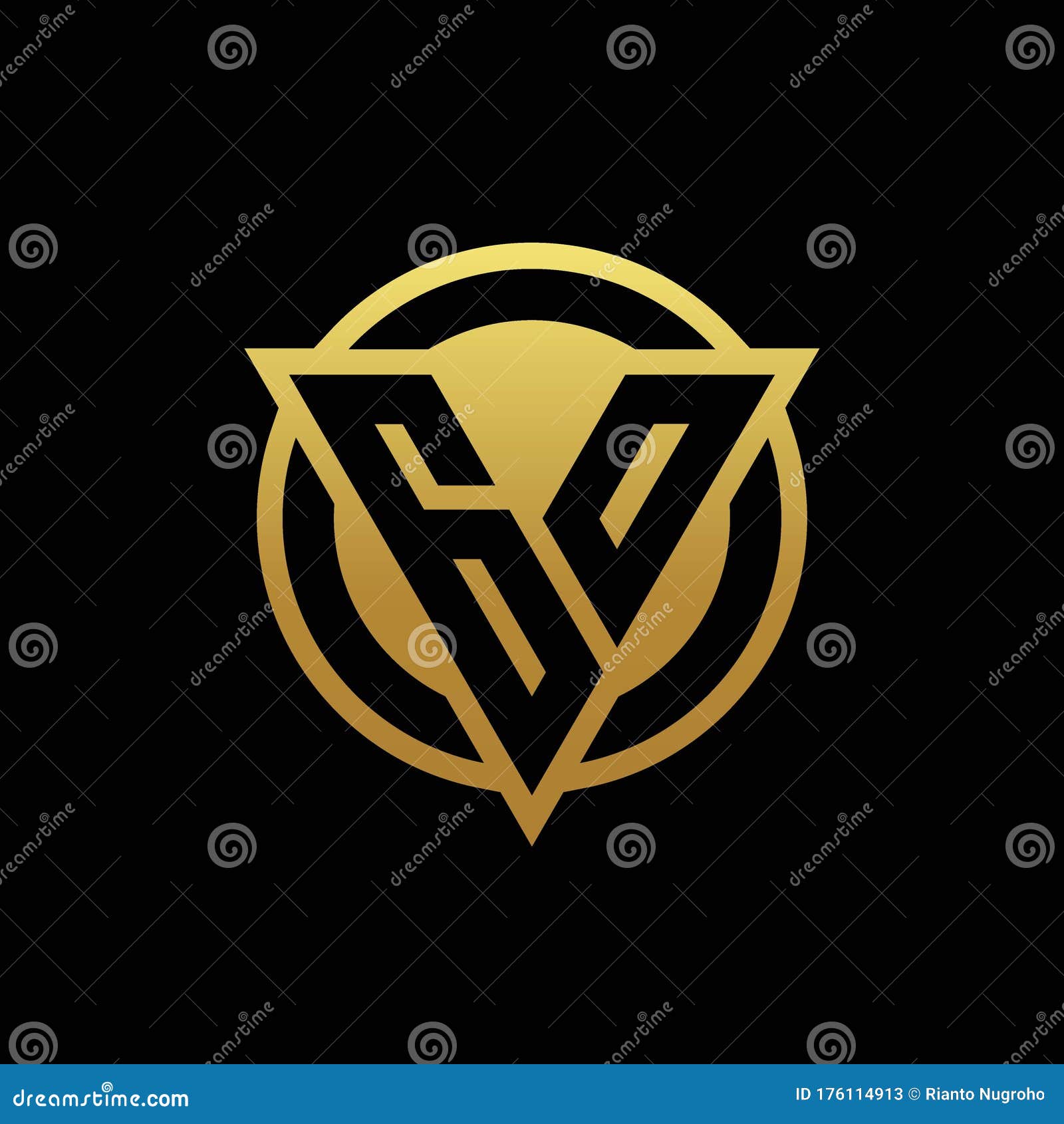 GO Logo Monogram with Triangle Shape and Circle Rounded Isolated on ...